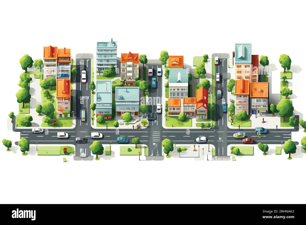Aerial city top view Stock Vector Images - Alamy