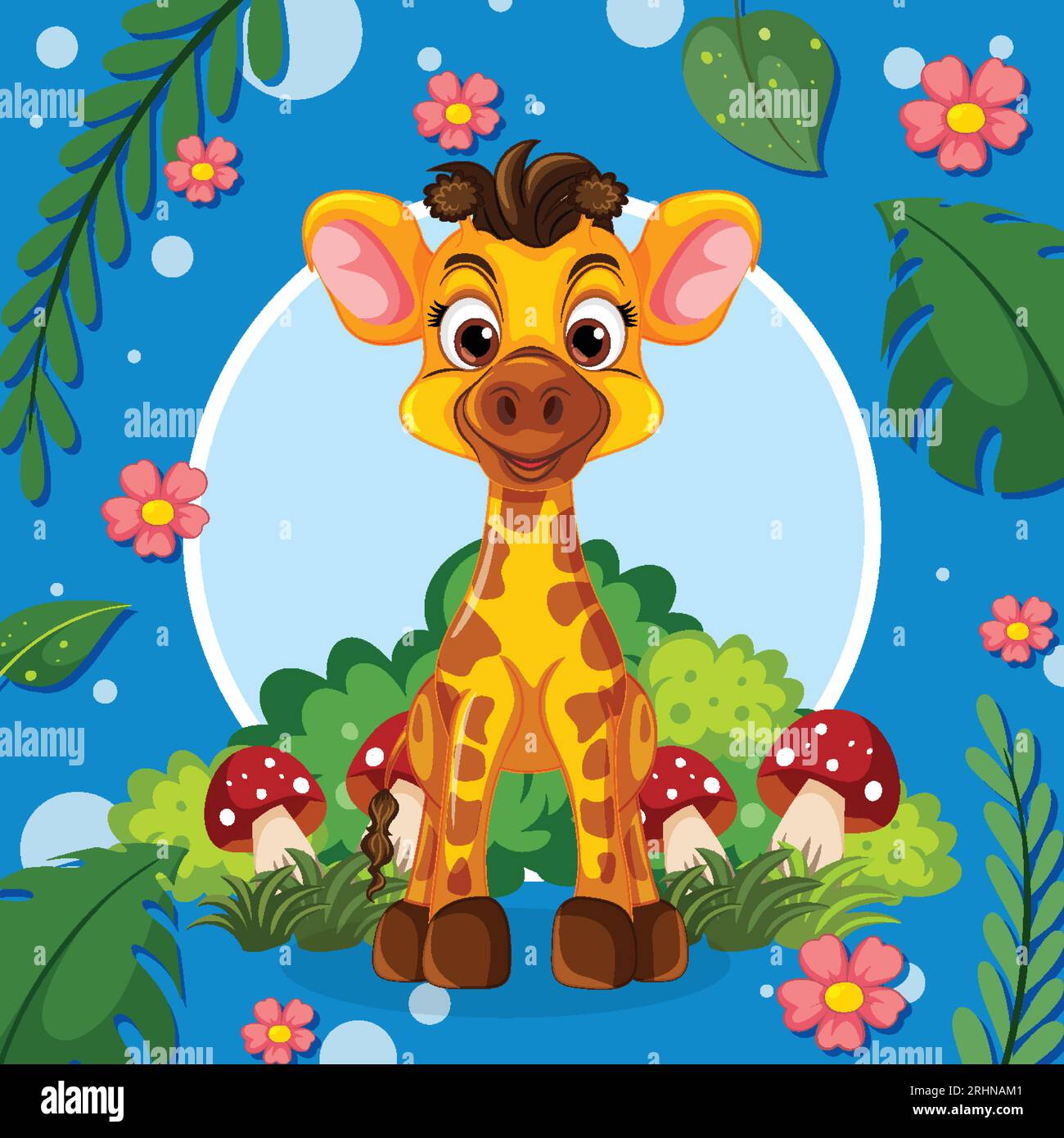 Baby Giraffe Cartoon Character illustration Stock Vector Image & Art ...