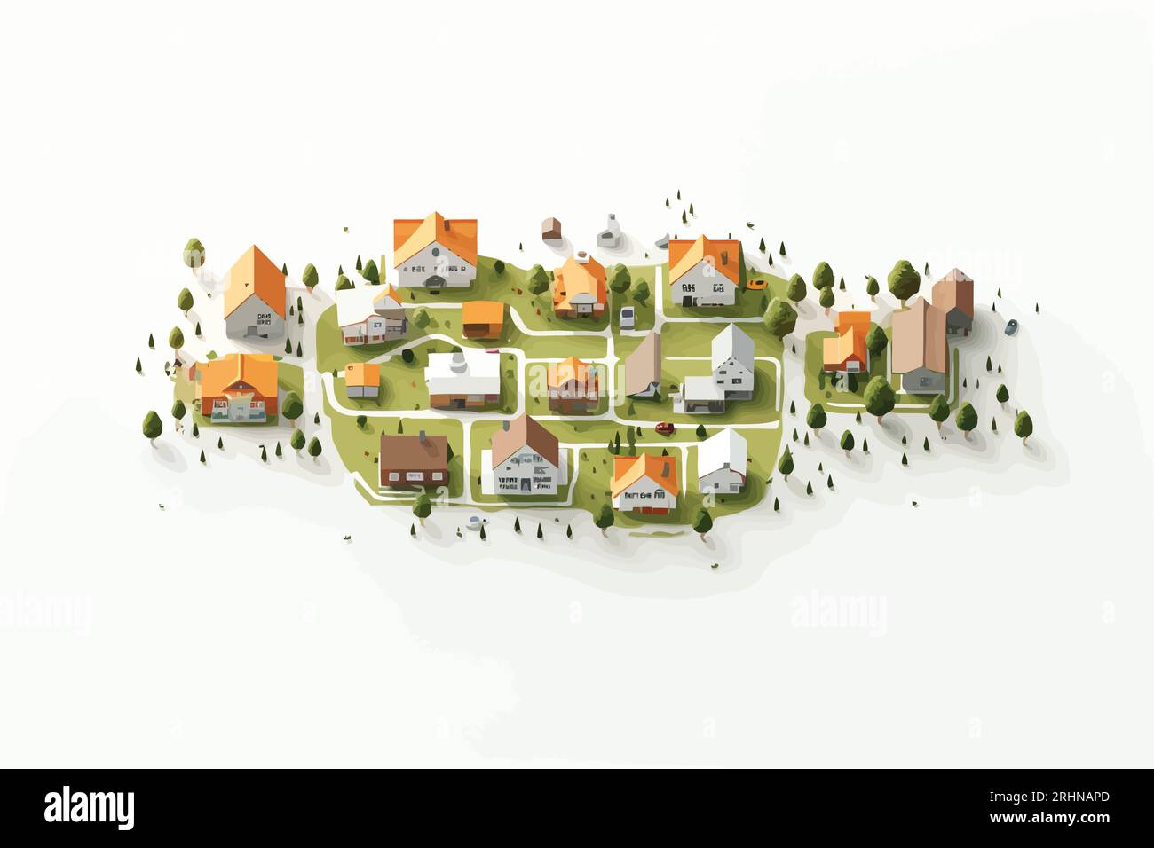 Hill top town Stock Vector Images - Alamy