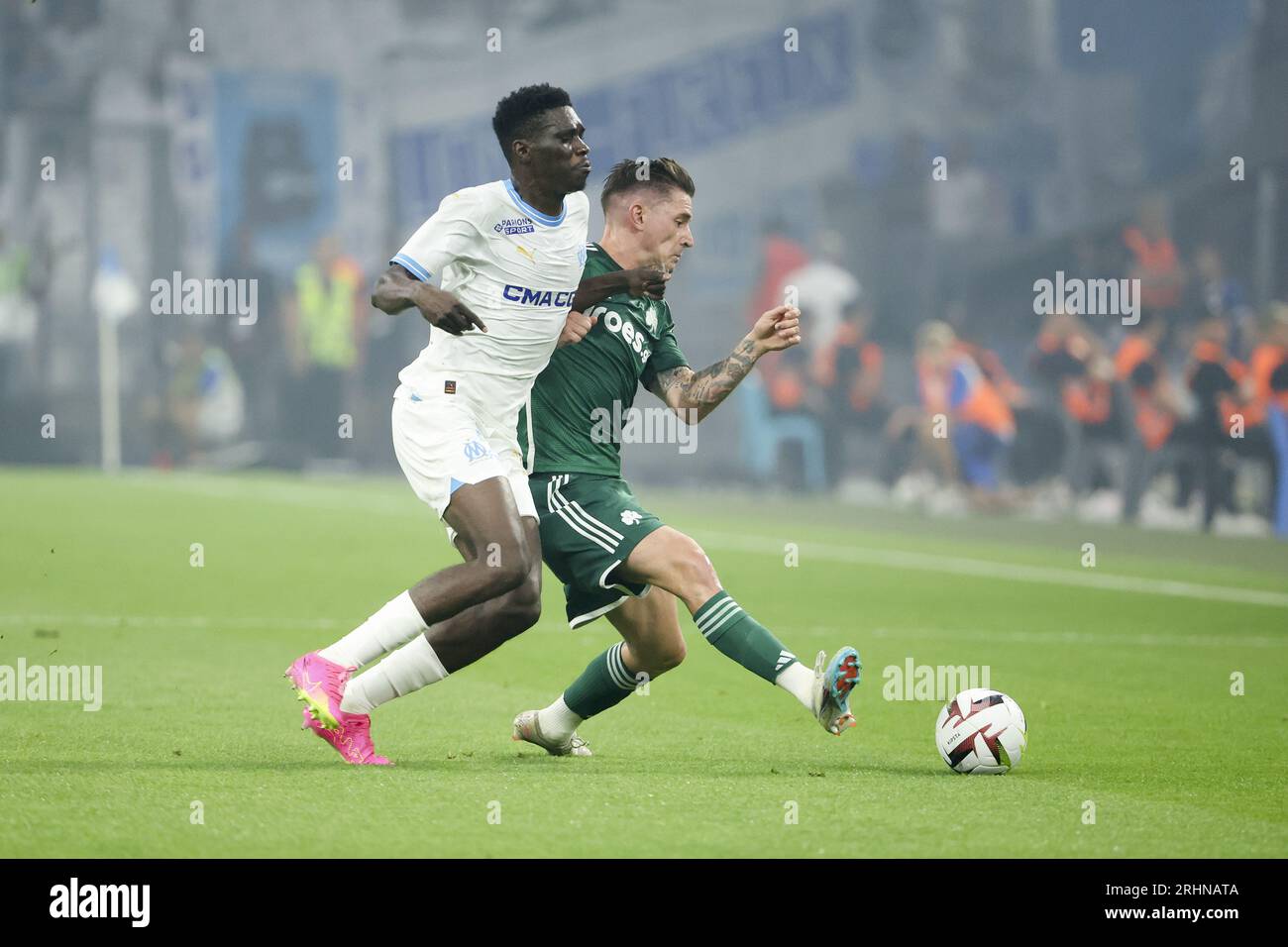 Marseille, France August 15, 2023 Ismaila Sarr of Marseille, Benjamin ...