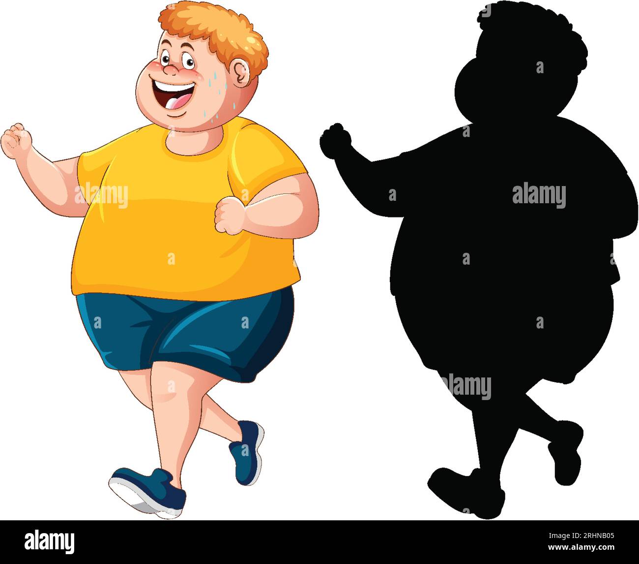 Overweight man running Stock Vector Images - Alamy
