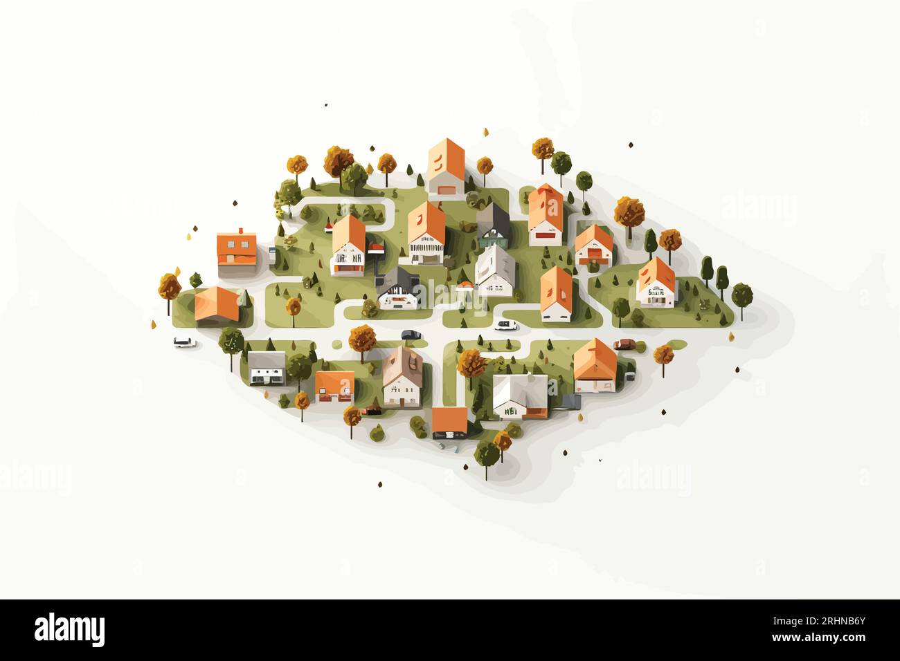 Hill top town Stock Vector Images - Alamy