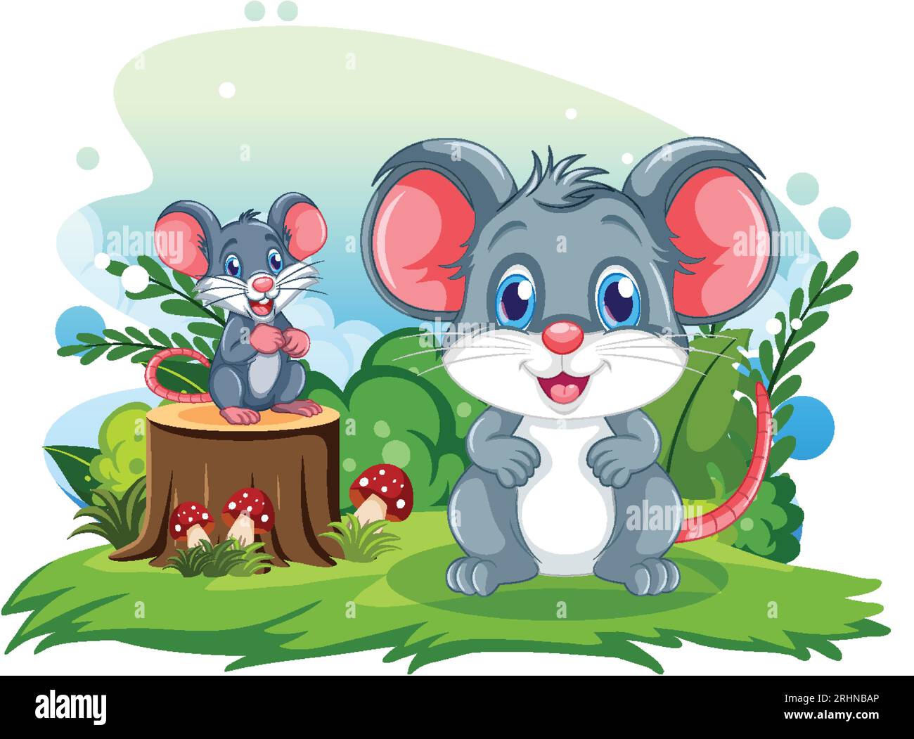 Cute Grey Mouse Cartoon Character illustration Stock Vector Image & Art ...