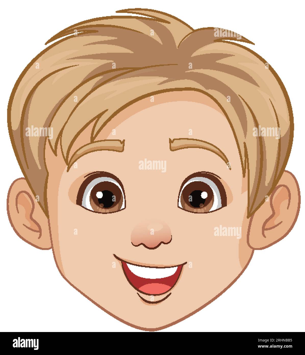 Vector cartoon illustration of a Caucasian man's face Stock Vector ...