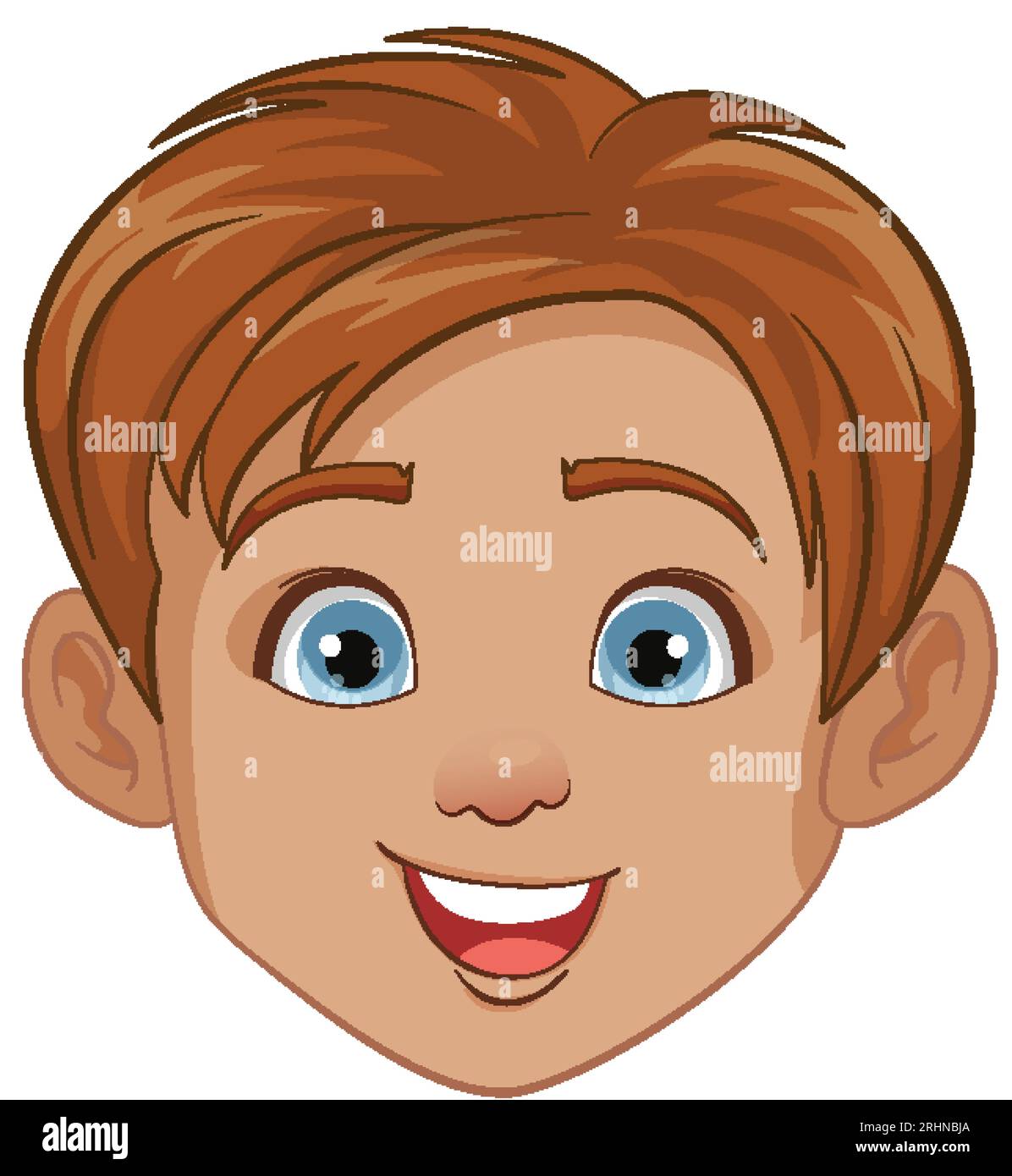 Colorful vector cartoon of an Asian man's face and head Stock Vector ...