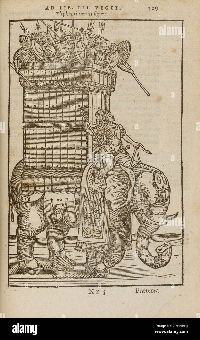 War elephant. From "De re militari" by Vegetius. Museum: PRIVATE ...