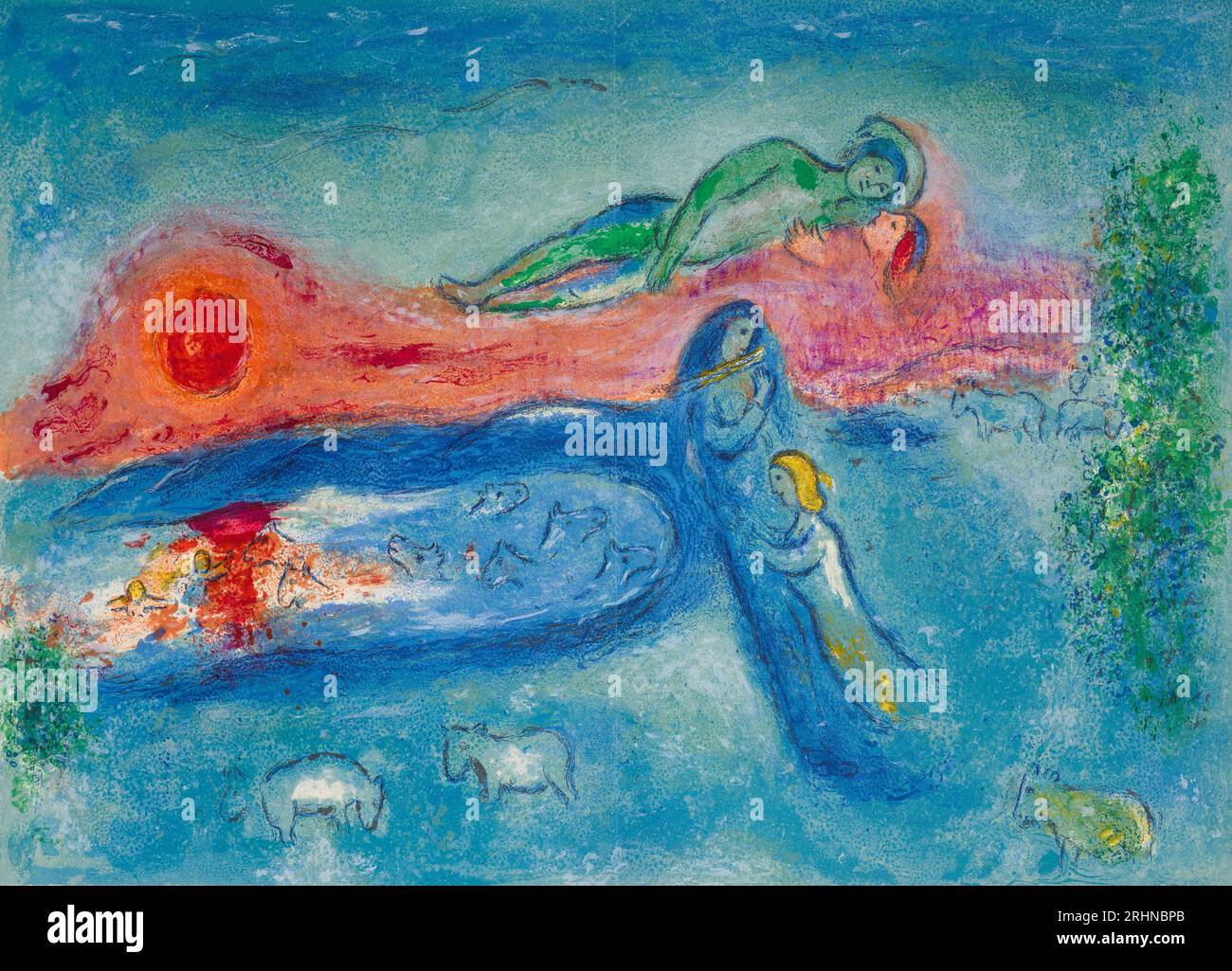 Daphnis and Chloé. Museum: PRIVATE COLLECTION. Author: MARC CHAGALL Stock Photo - Alamy
