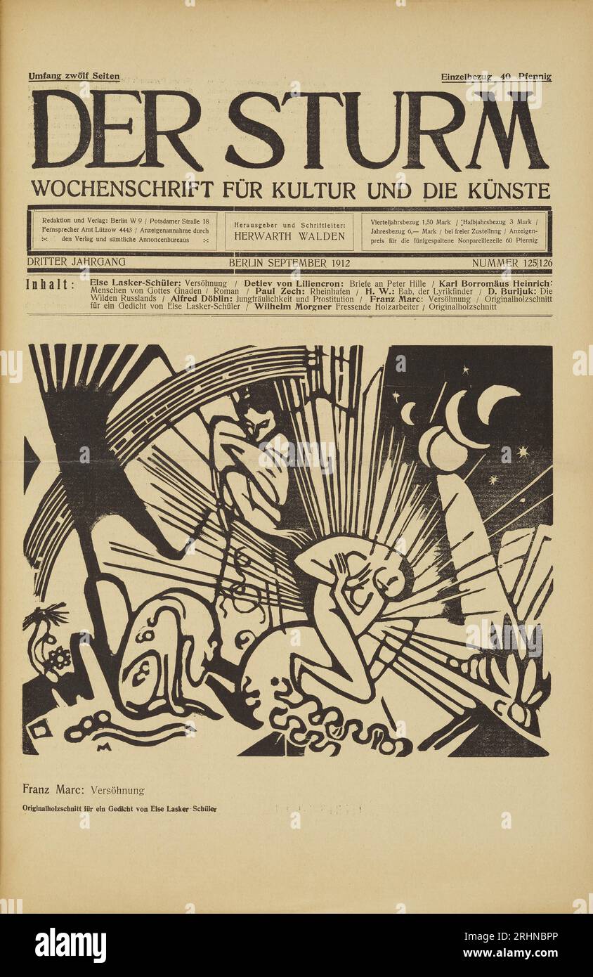 Der Sturm (The Storm), avant-garde art and literary magazine. September ...