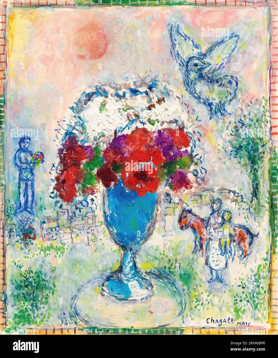 Le vase bleu. Museum: PRIVATE COLLECTION. Author: MARC CHAGALL Stock Photo - Alamy