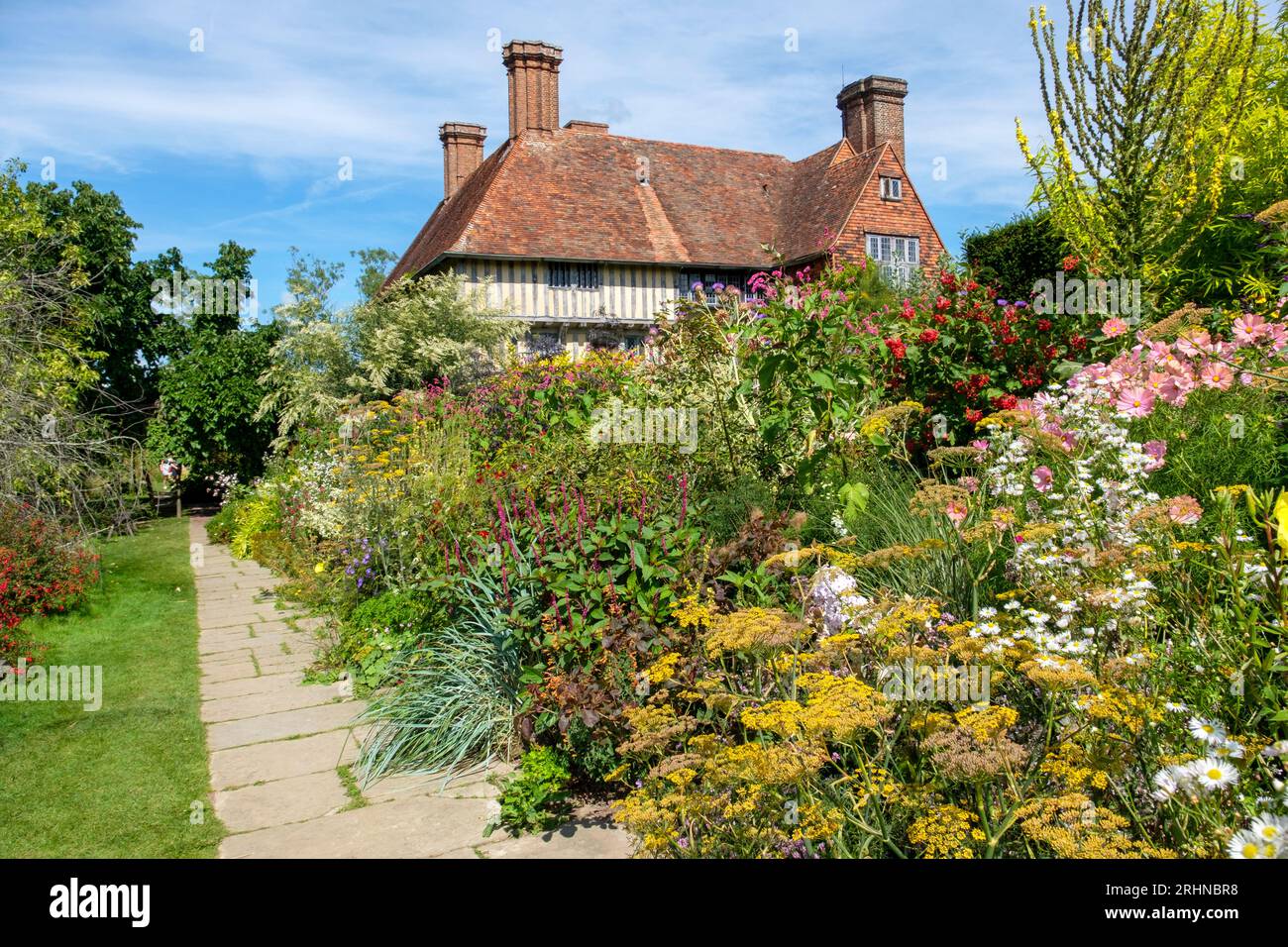 Great Dixter house and garden in August, East Sussex, UK Stock Photo ...