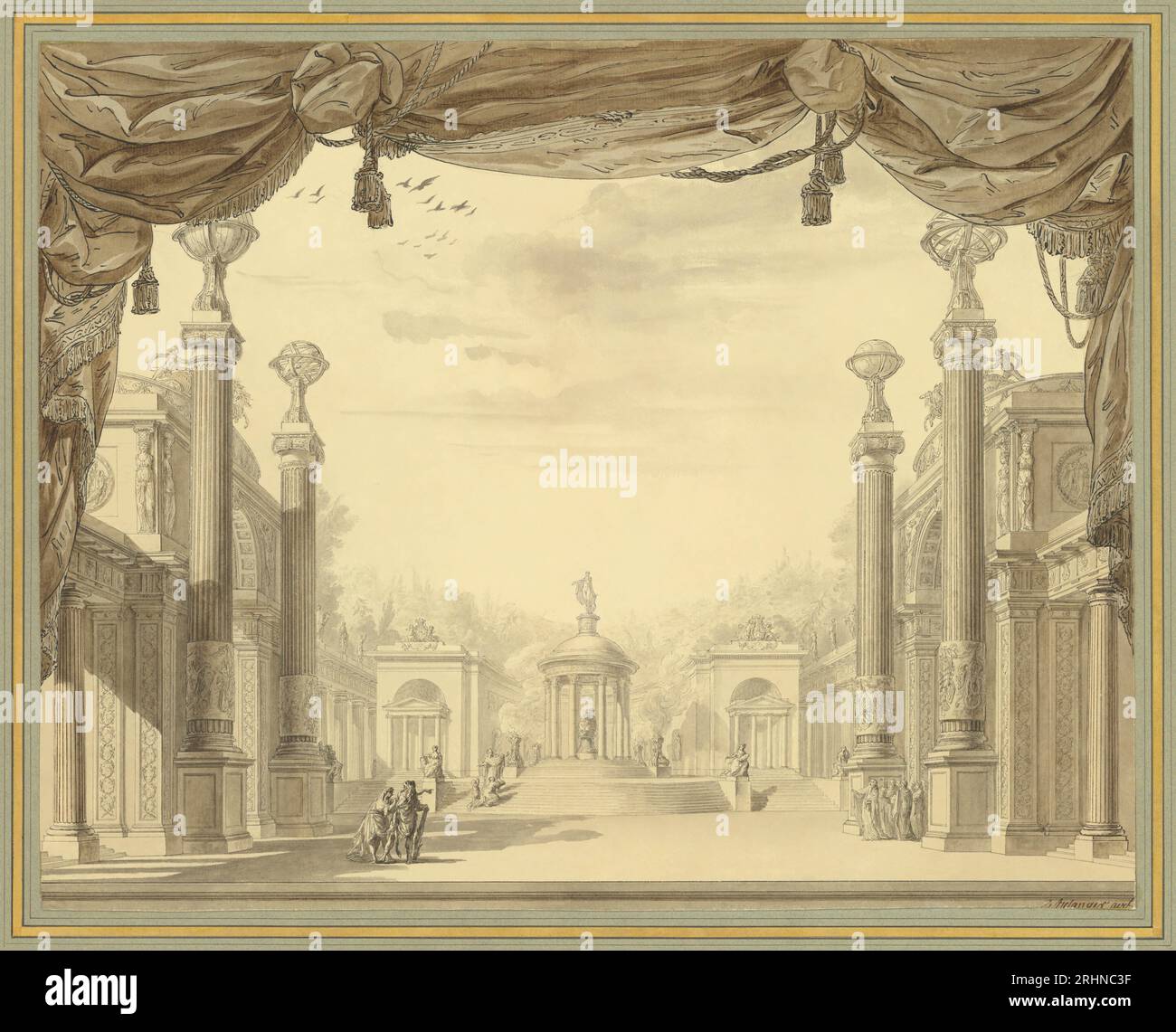 Stage design for the Opera "Alceste" by von Christoph Willibald Gluck ...