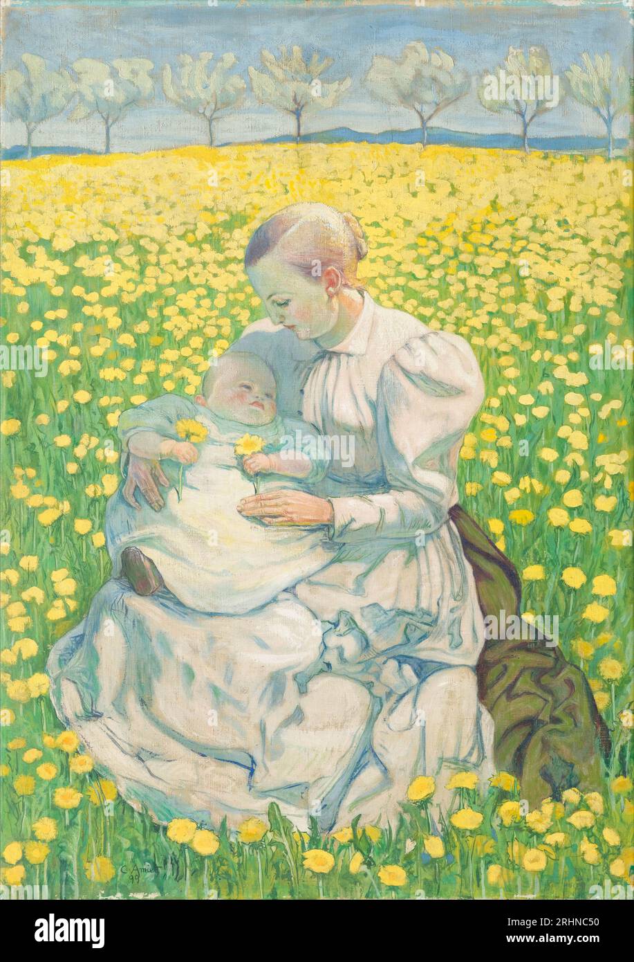 Mother and child. Museum: PRIVATE COLLECTION. Author: CUNO AMIET Stock ...