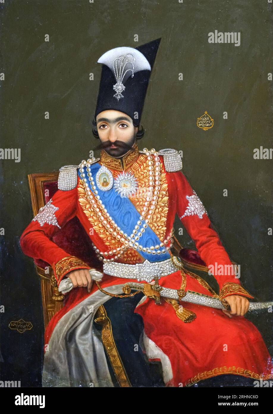 Portrait of Nasser al-Din Shah Qajar (1831-1896), Shahanshah of Persia. Museum: Musee du Louvre ...