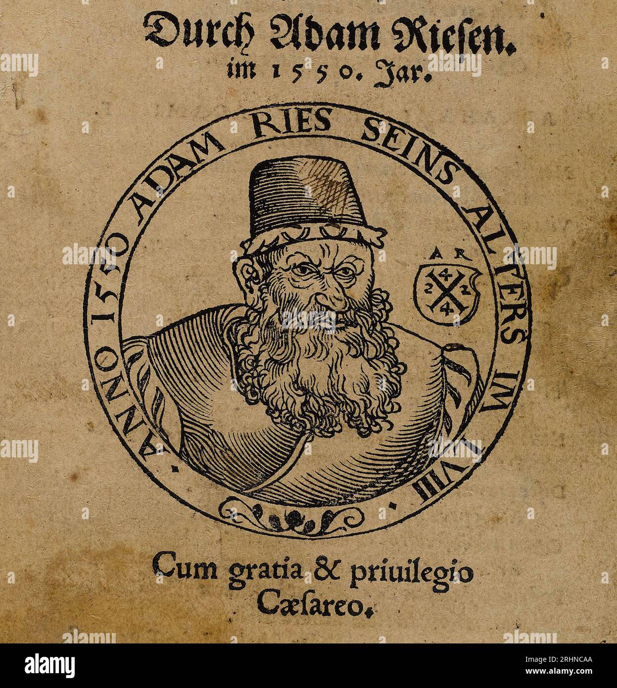 Portrait of Adam Riese (1492-1559). From "Rechenung nach der lenge ...