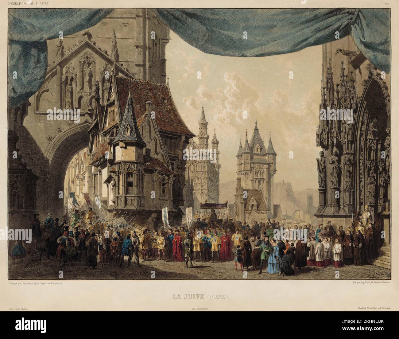 Scene from the premiere of the Opera La Juive by Fromental Halévy on ...