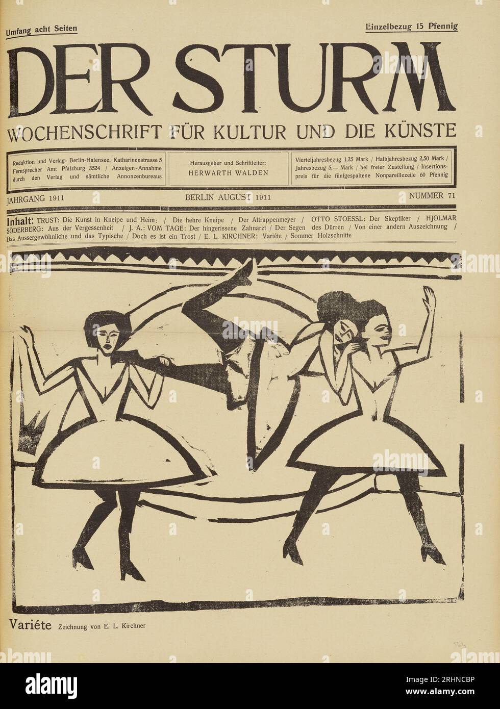 Der Sturm (The Storm), avant-garde art and literary magazine. August ...