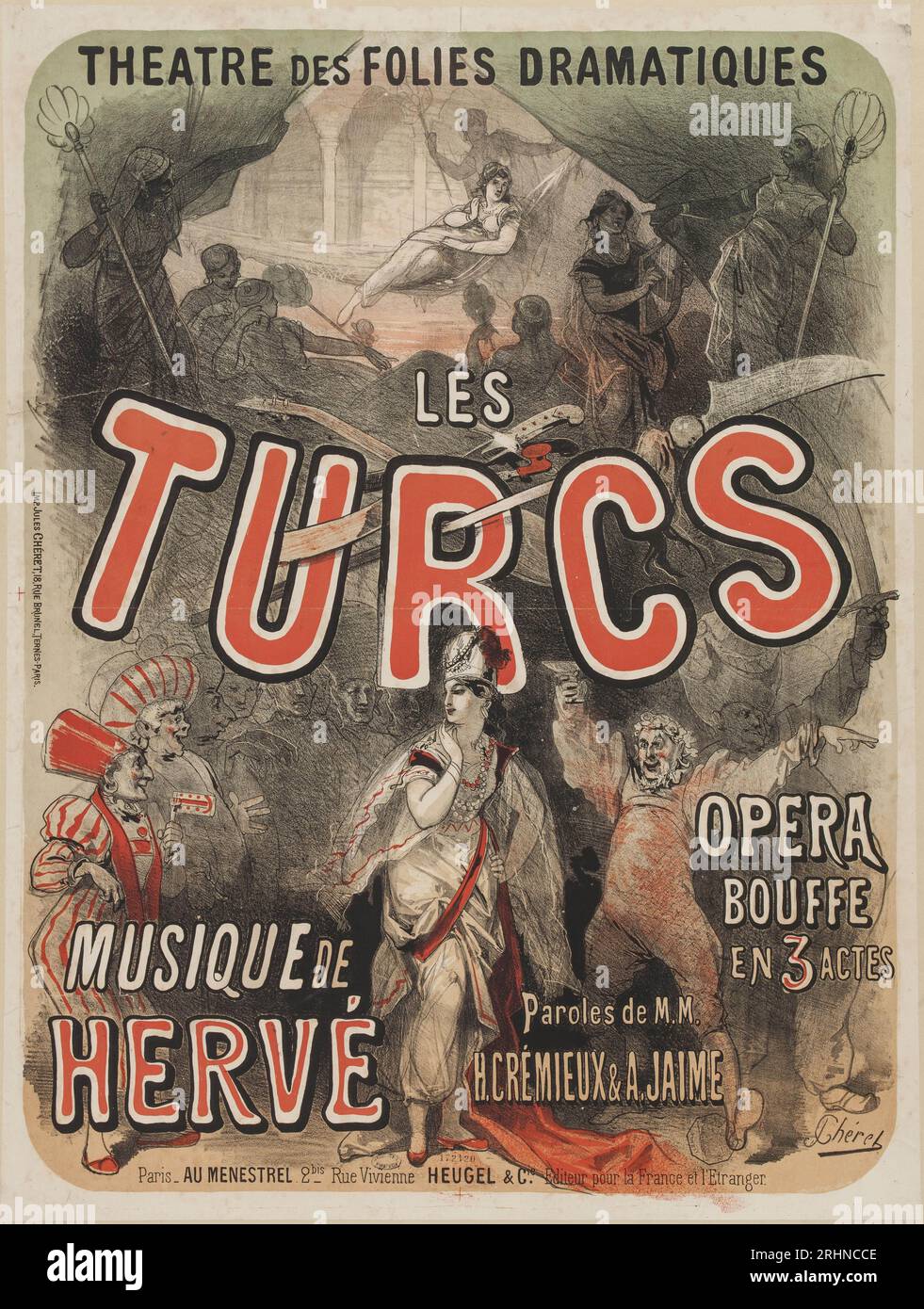 Opera buffa "Les Turcs" von Hervé (Florimond Ronger) in the Théâtre des ...
