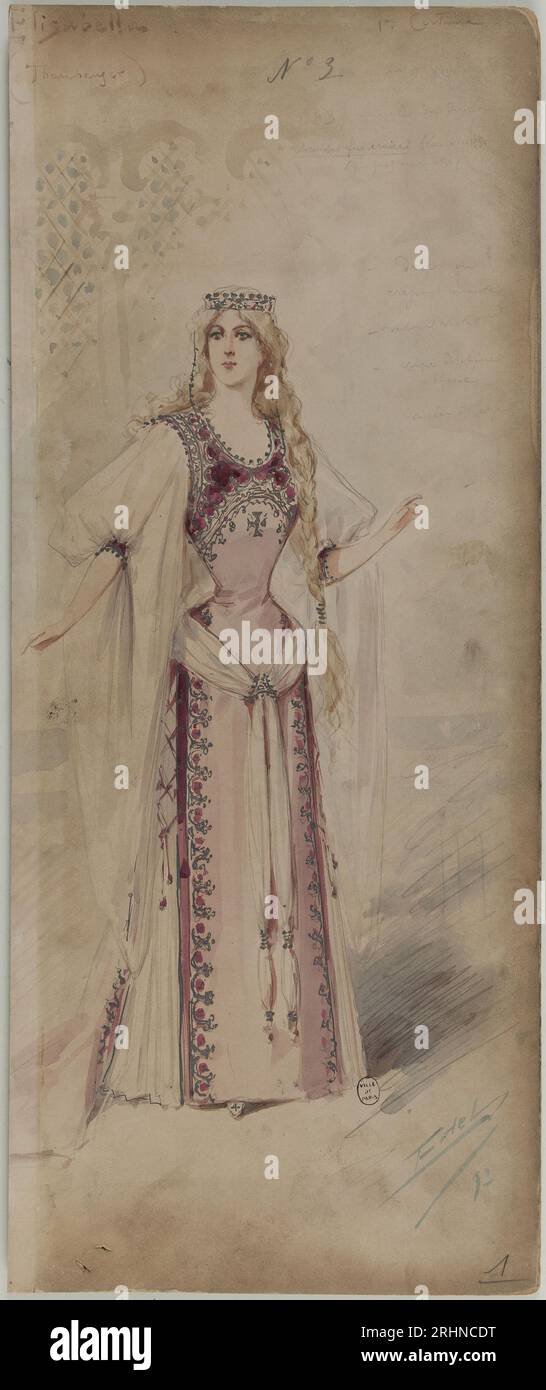 Costume design for Ella Russell als Elisabeth in the Opera "Tannhäuser ...