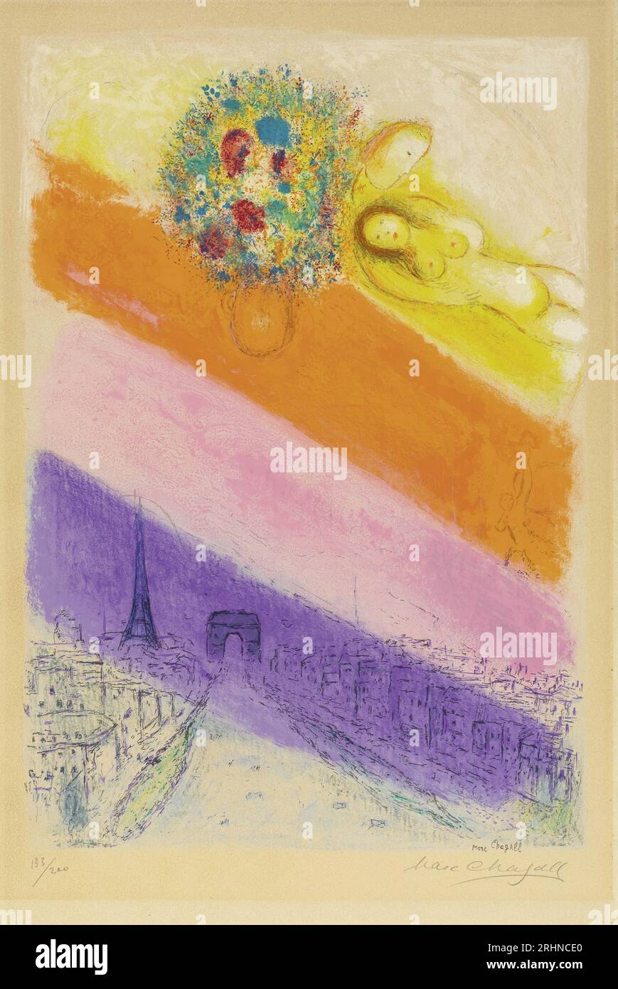 Les Champs-Elysées. Museum: PRIVATE COLLECTION. Author: MARC CHAGALL Stock Photo - Alamy