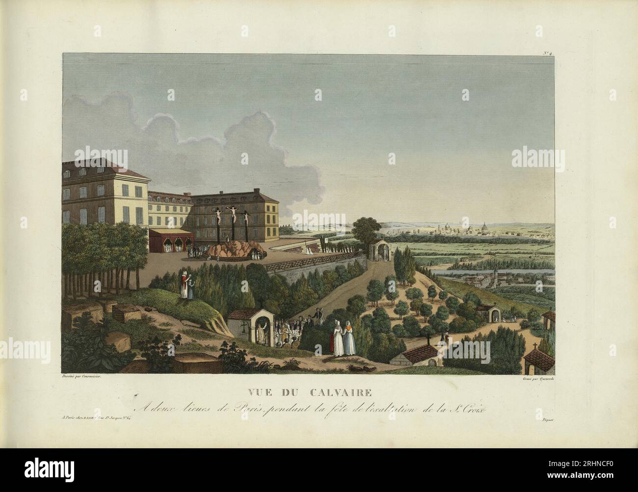 Vue du calvaire, à deux lieues de Paris pendant la fête de l'exaltation ...