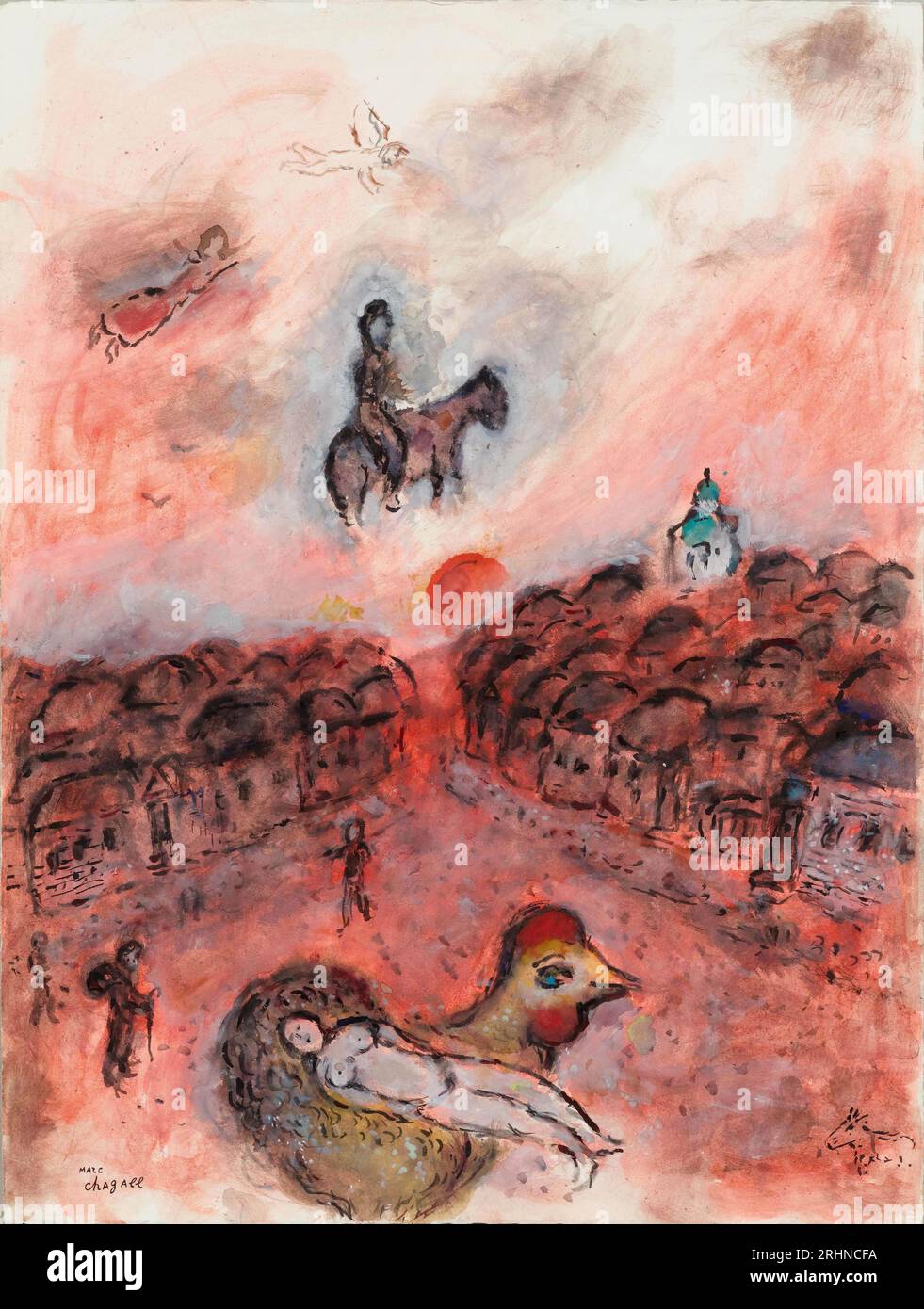 Repos sur coq et chevauchée au village rouge. Museum: PRIVATE ...