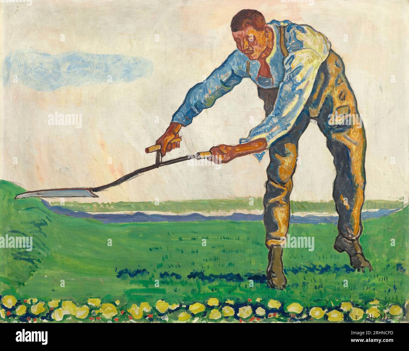 The Mower. Museum: PRIVATE COLLECTION. Author: FERDINAND HODLER Stock ...