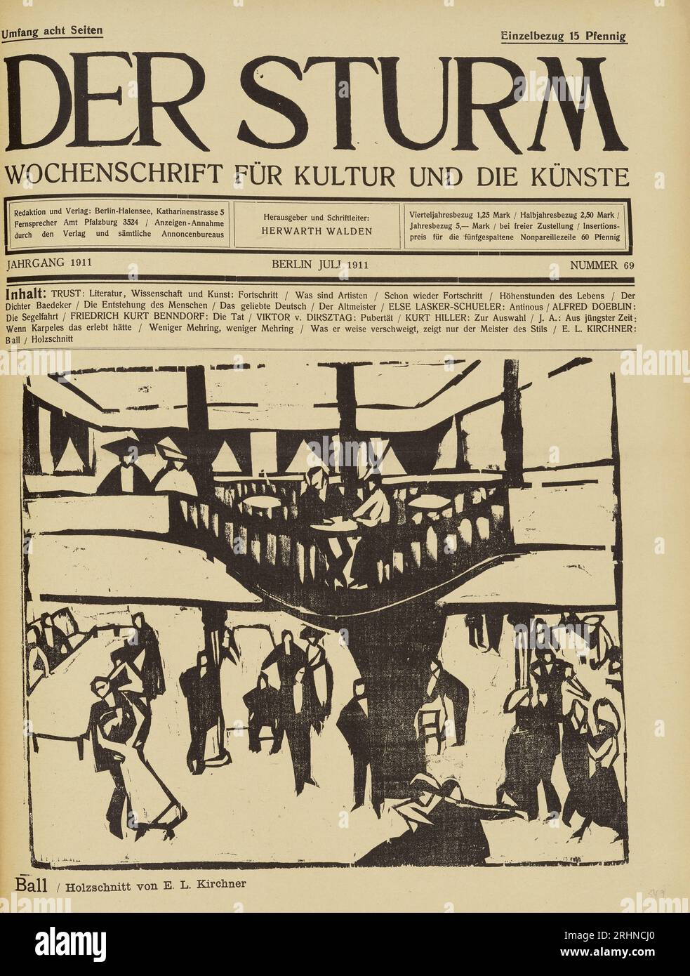 Der Sturm (The Storm), avant-garde art and literary magazine. July 1911 ...