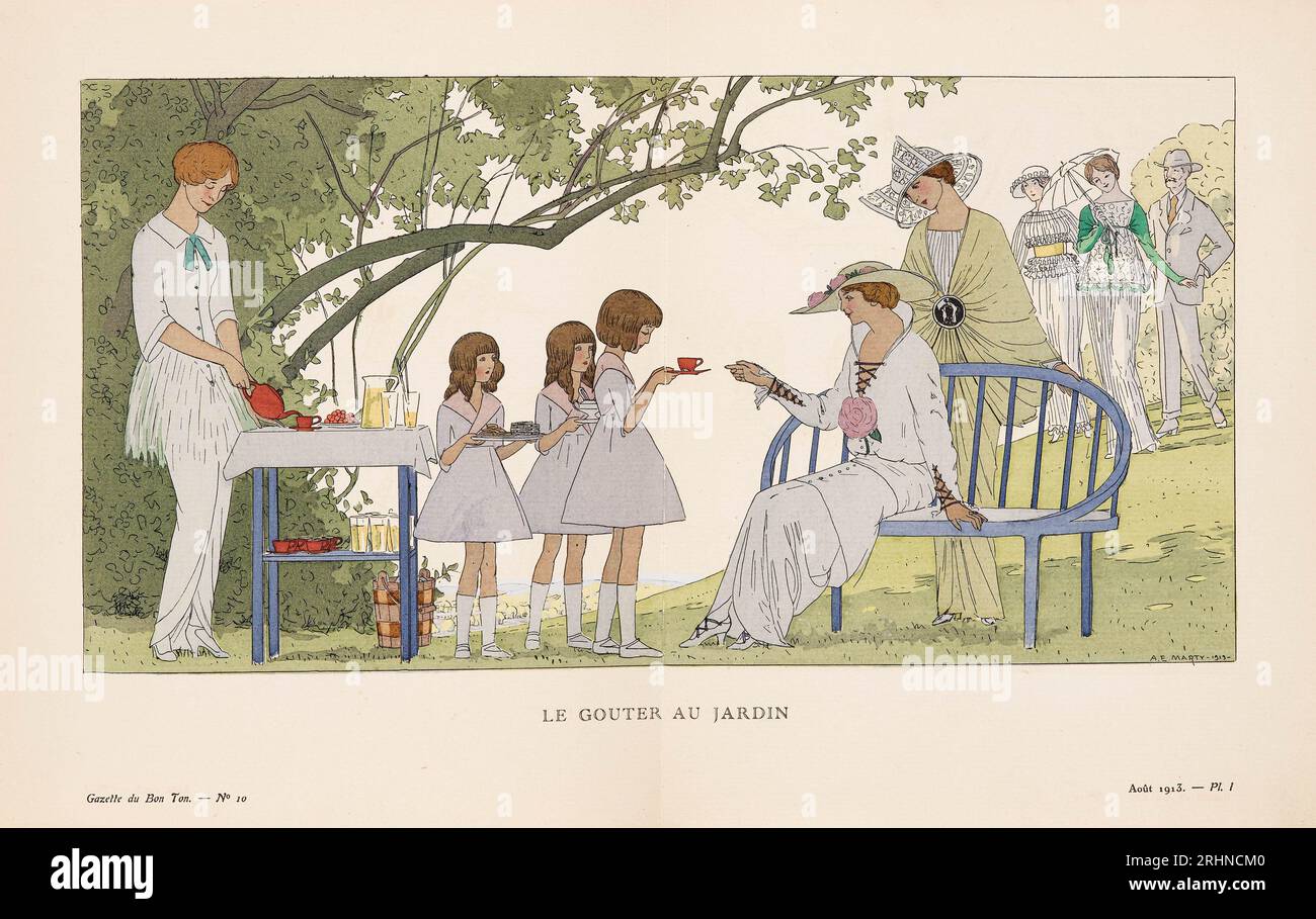 Le Gouter au Jardin, (La Gazette du Bon Ton). Museum: PRIVATE ...