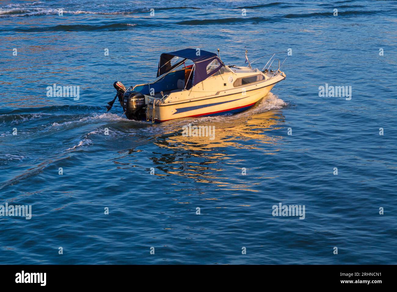 Tiger Lady? boat at Poole Bay, Dorset UK in August Stock Photo - Alamy