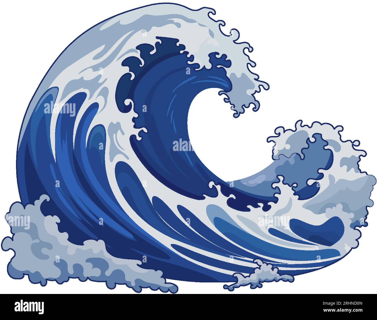 A vector cartoon illustration of a traditional Japanese wave Stock ...
