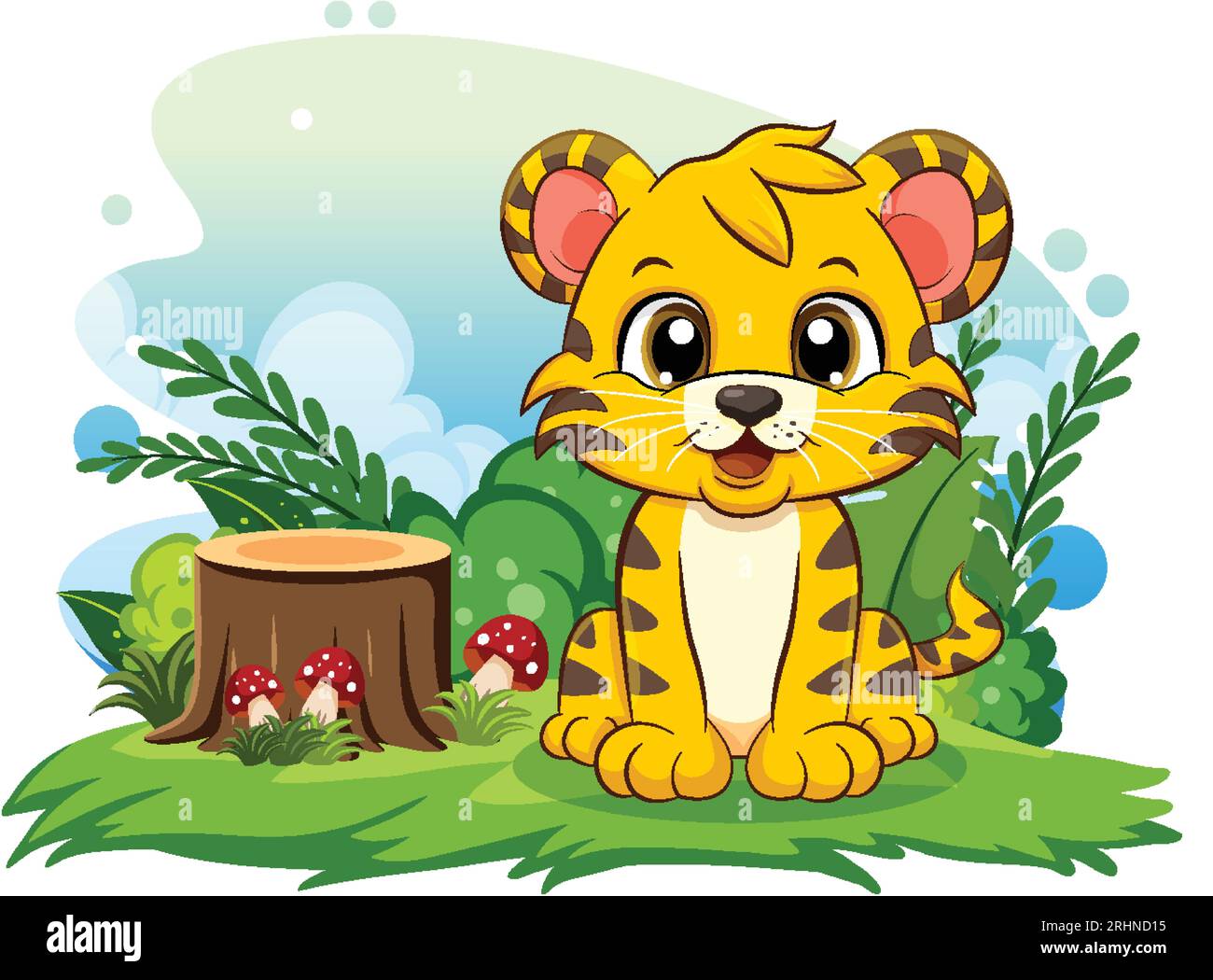 Adorable Baby Tiger Cartoon Character illustration Stock Vector Image ...