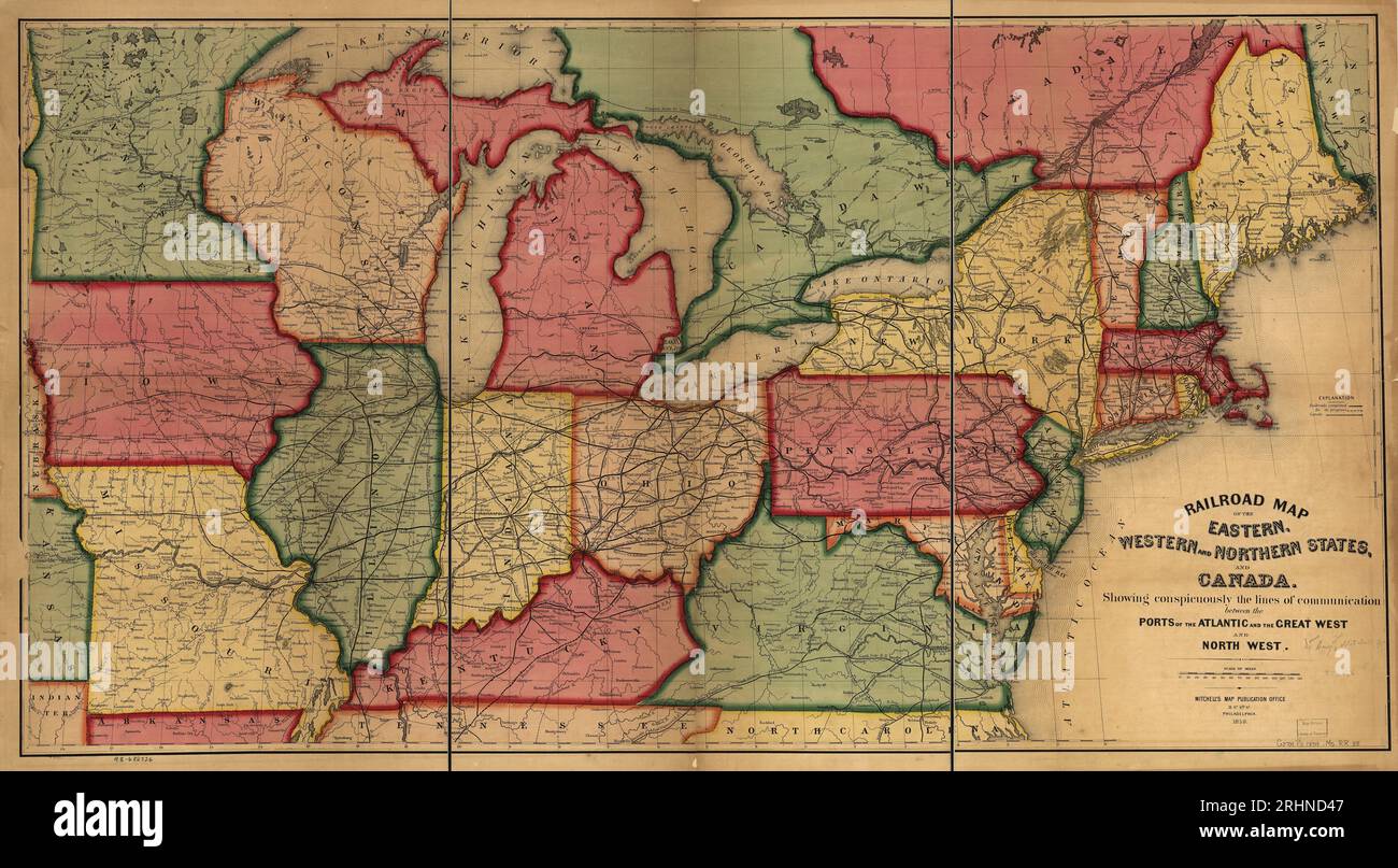 Railroad map of the eastern, western and northern states, and Canada ...