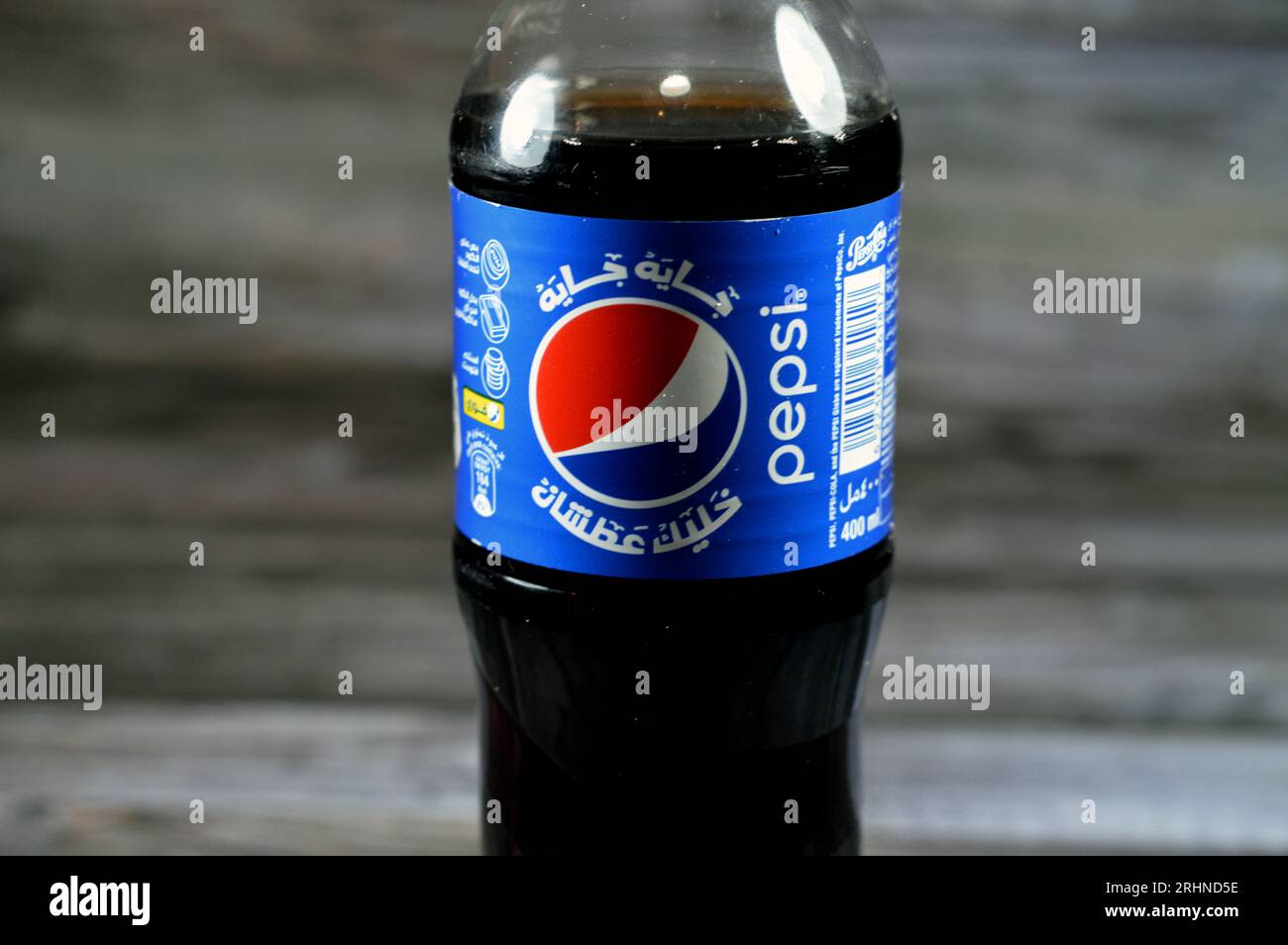 Cairo, Egypt, July 29 2023: Pepsi, a Cola flavor plastic bottle, a ...