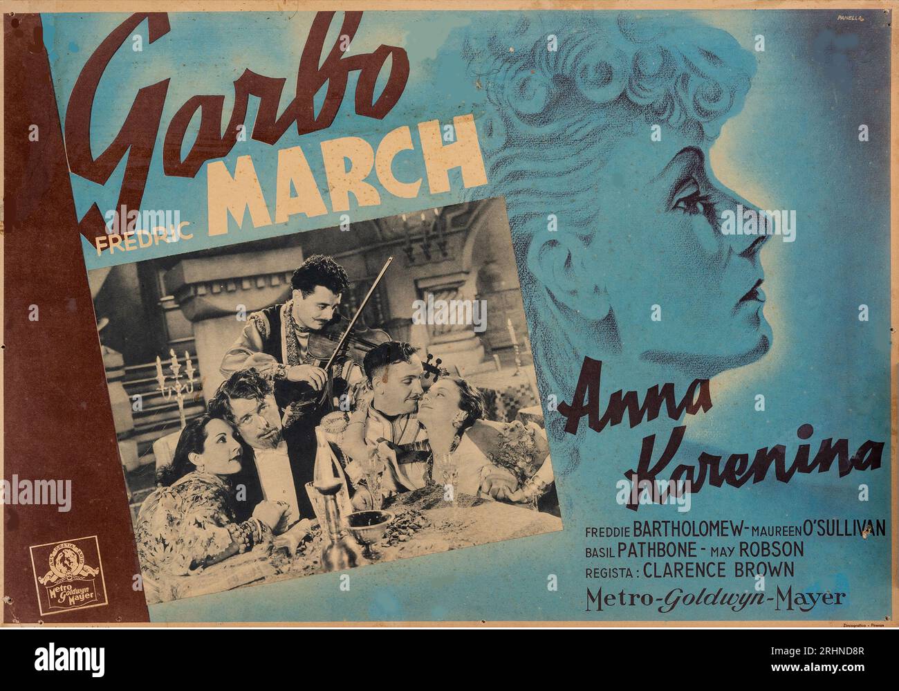 Movie poster "Anna Karenina" by Clarence Brown with Greta Garbo in the ...