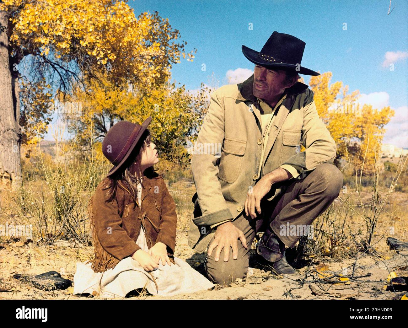 GREGORY PECK and DAWN LYN in SHOOT OUT (1971), directed by HENRY HATHAWAY. Credit: UNIVERSAL ...