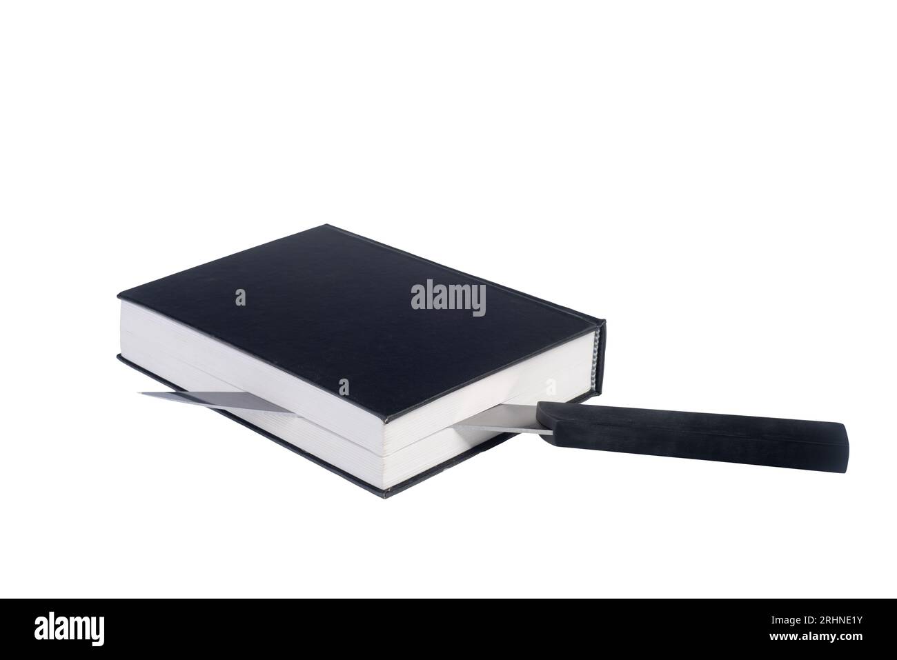 a book cut into slices with the knife on a transparent background Stock ...