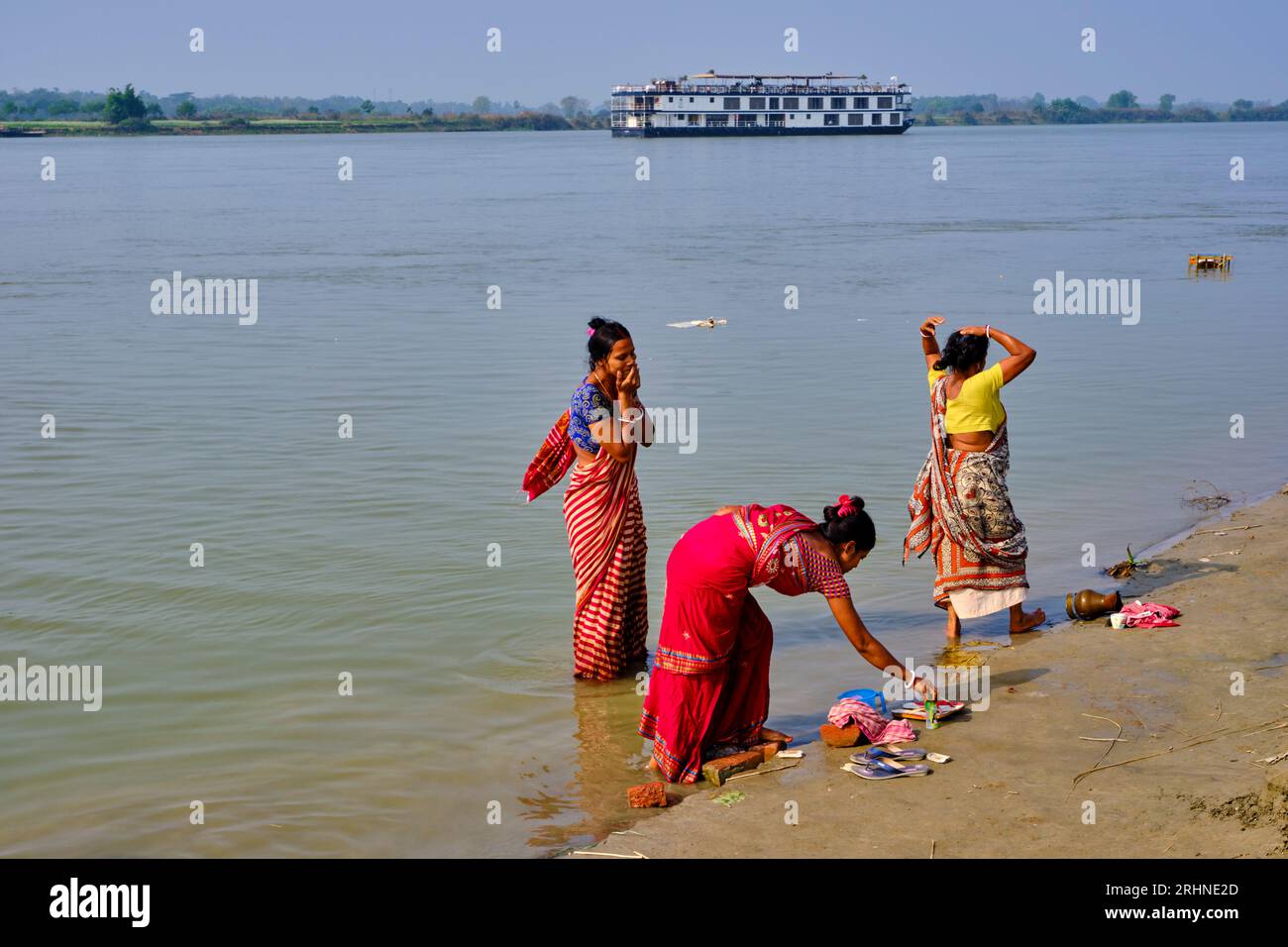 India, West Bengal, the Hooghly River, a tributary of the Ganges ...