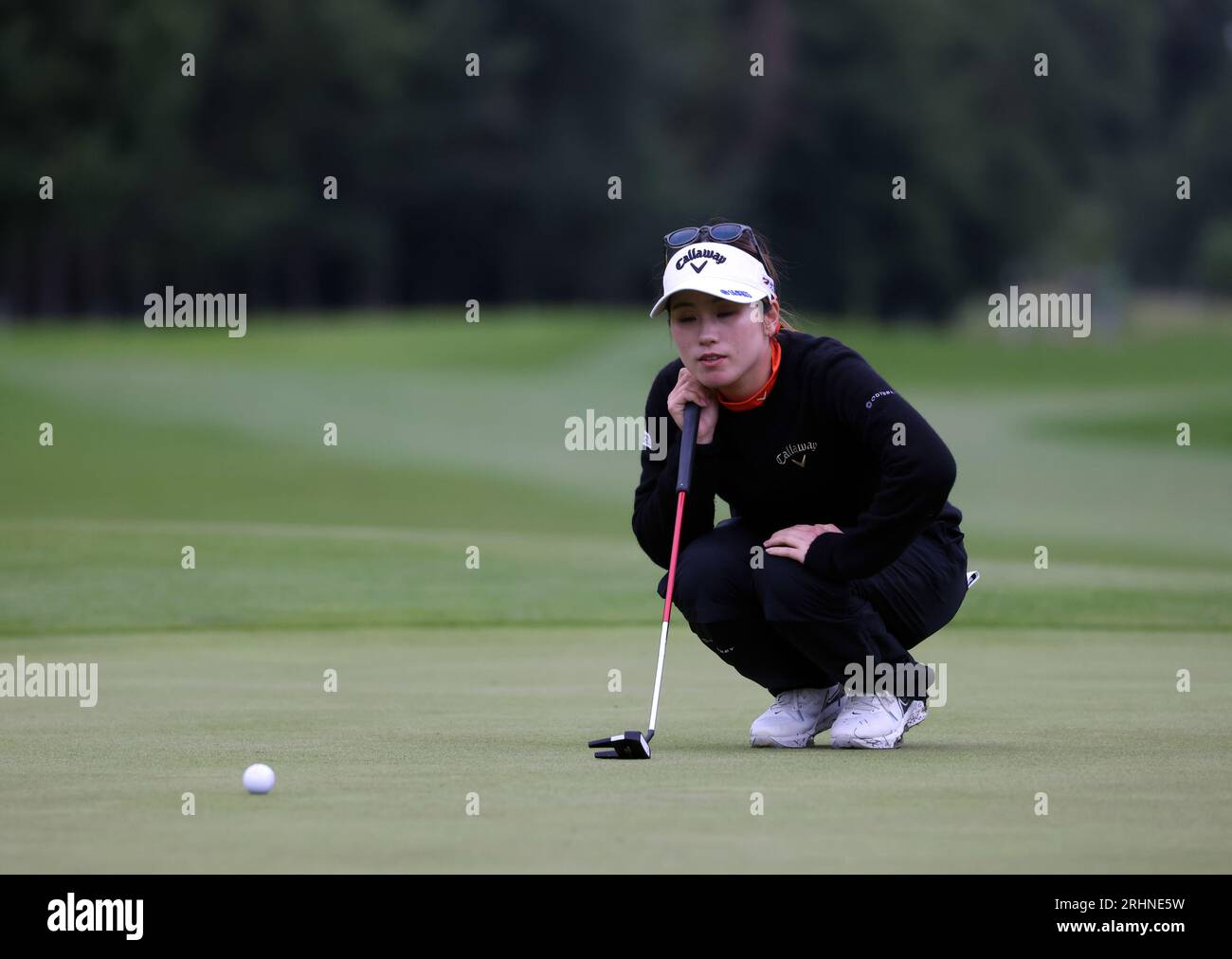 Yuna Nishimura putts on the 1st during day two of the ISPS Handa World ...
