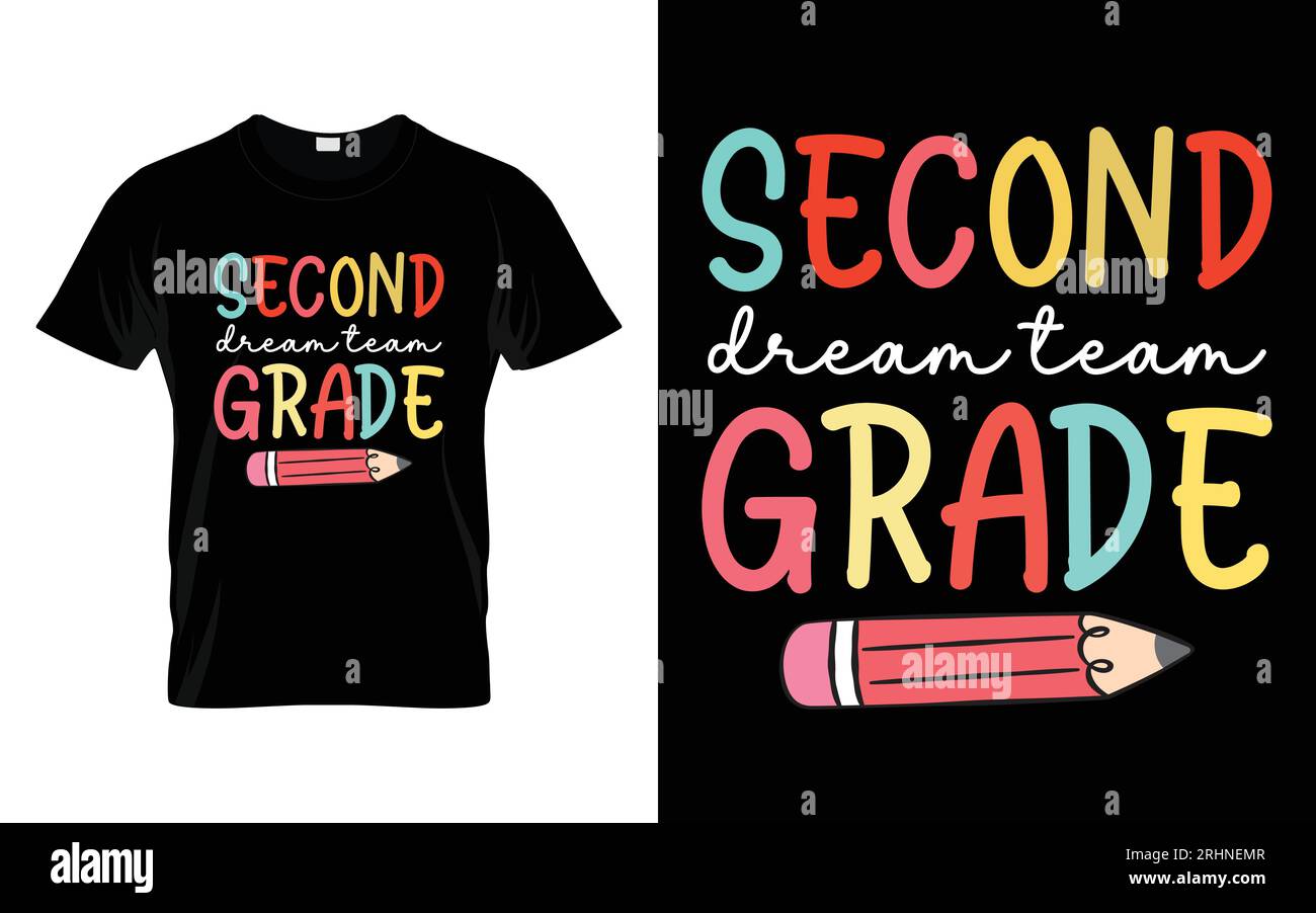 2nd Grade Dream Team Back to school typography t shirt design Vector ...