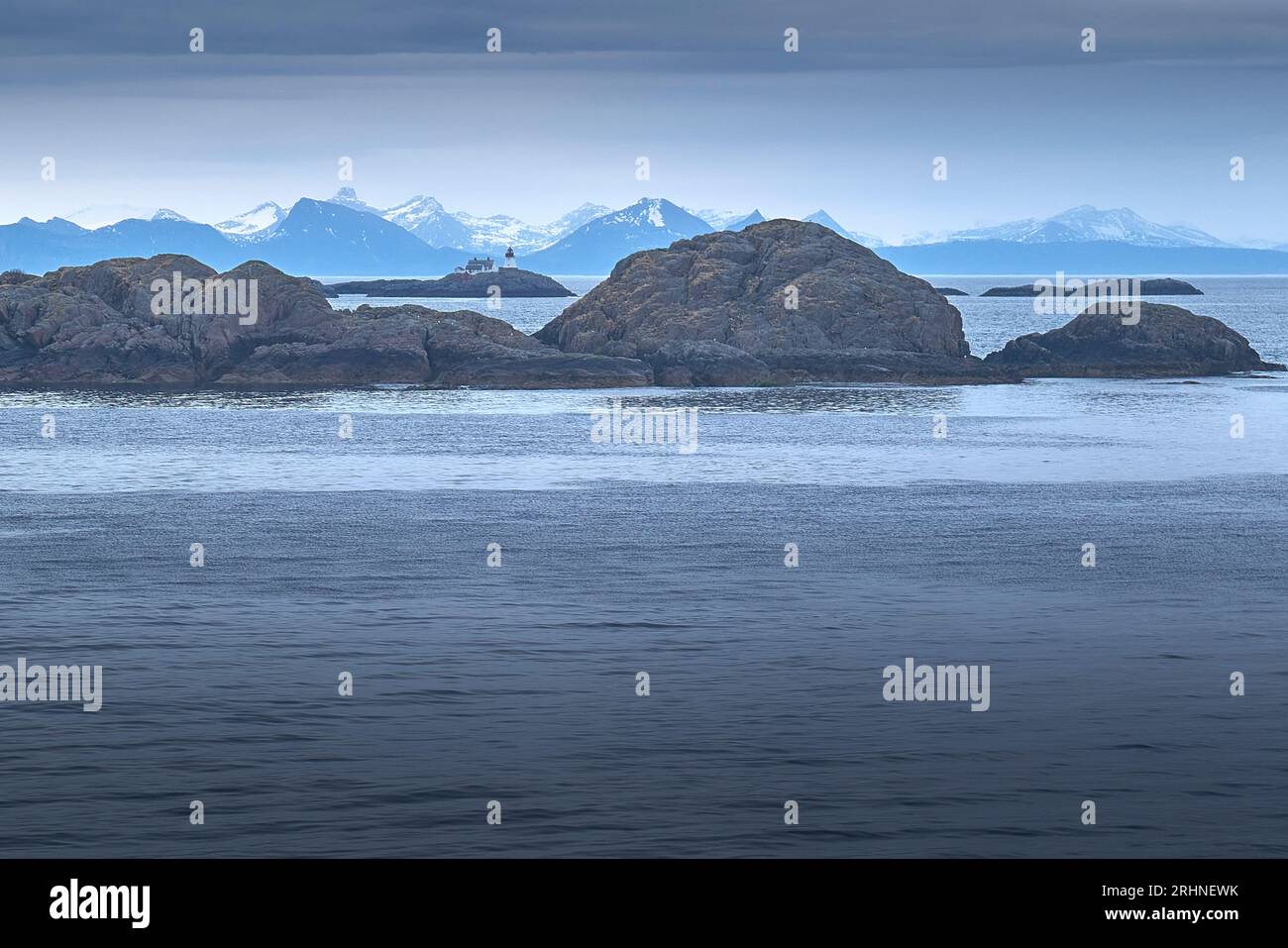 Moholmen Lighthouse (Moholmen fyr), Located On A Small Island or Skerry ...