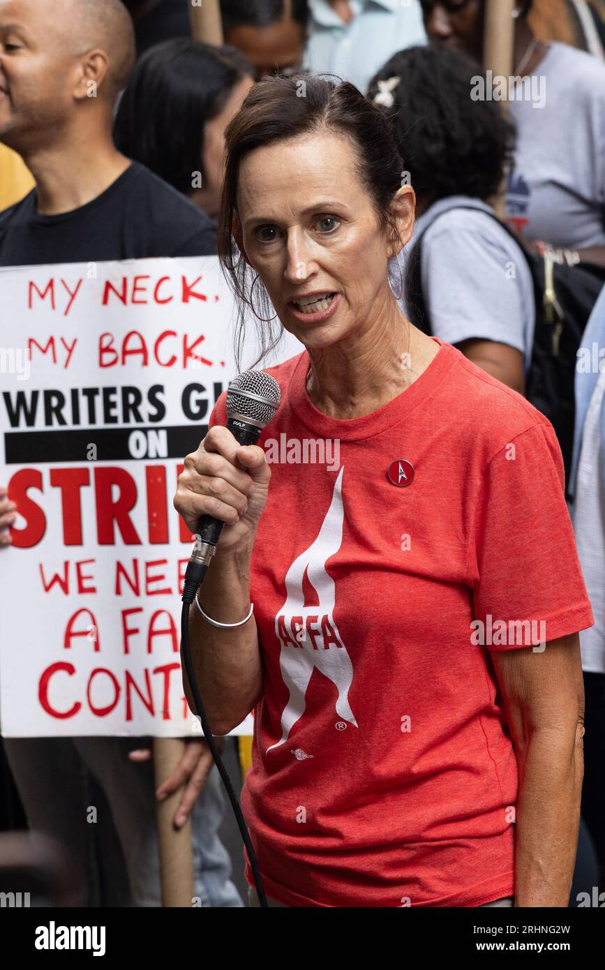 Julie Hendricks joins WGA and SAG-AFTRA union members and supporters ...