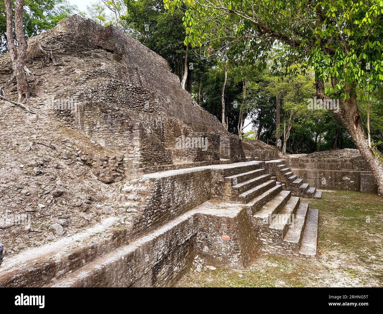 Pyramid A1 on Plaza A in the residential complex in the Mayan ruins in ...