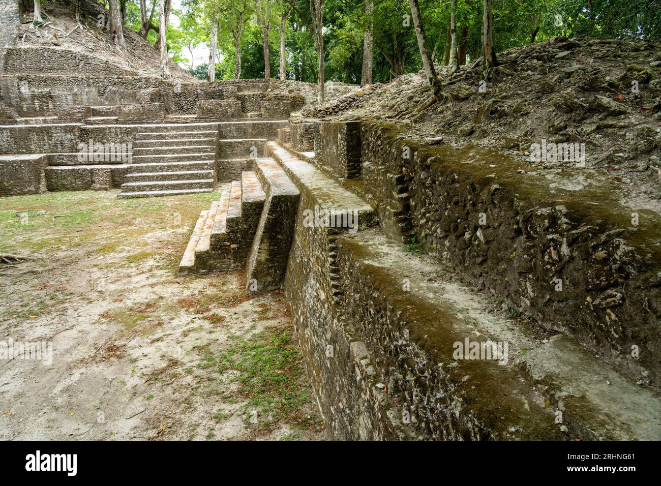 Structure A4 & base of Pyramid A1, Plaza A in the residential complex ...