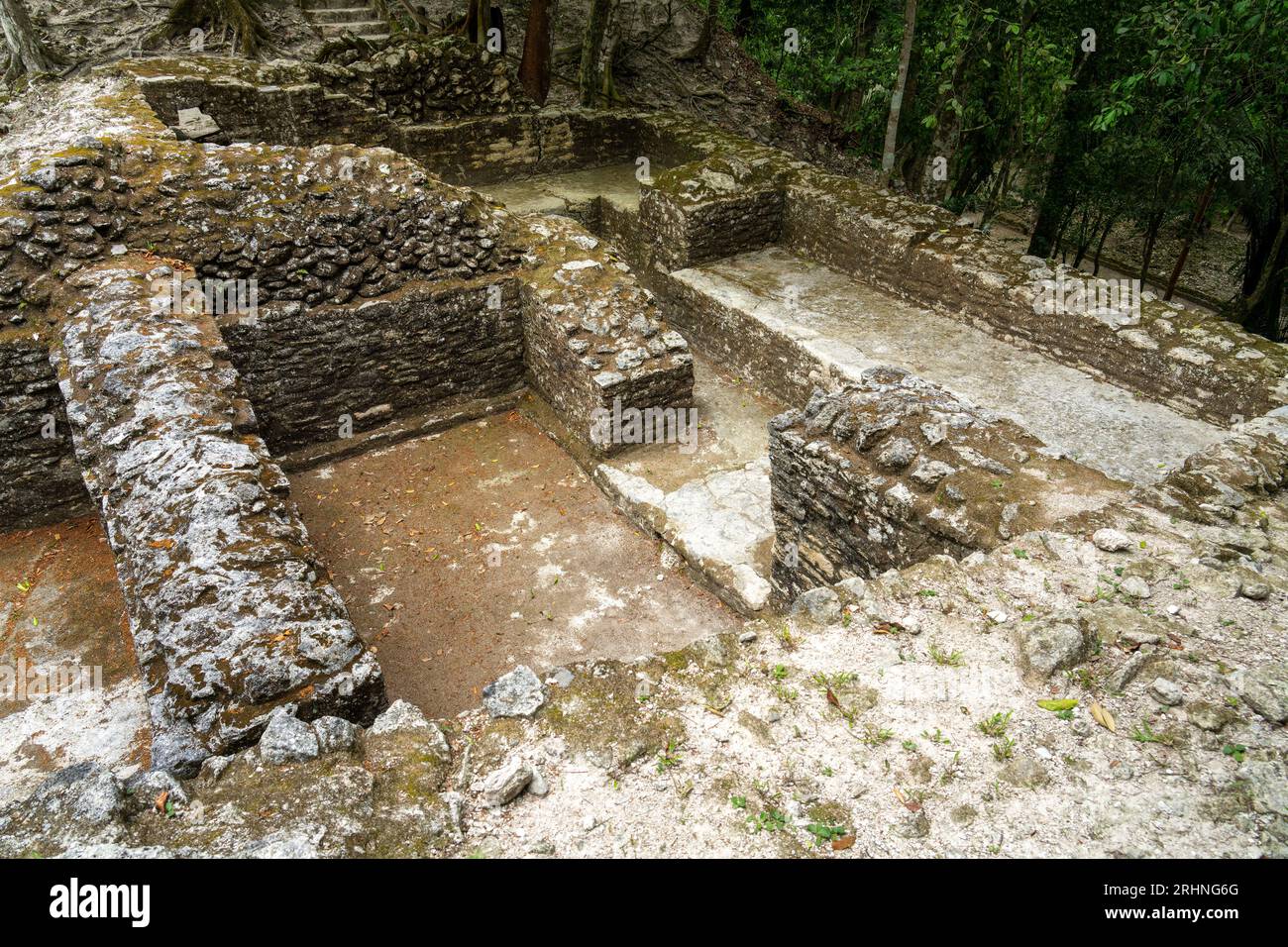 Rooms in Structure A4 in the residential complex in the Mayan ruins in ...