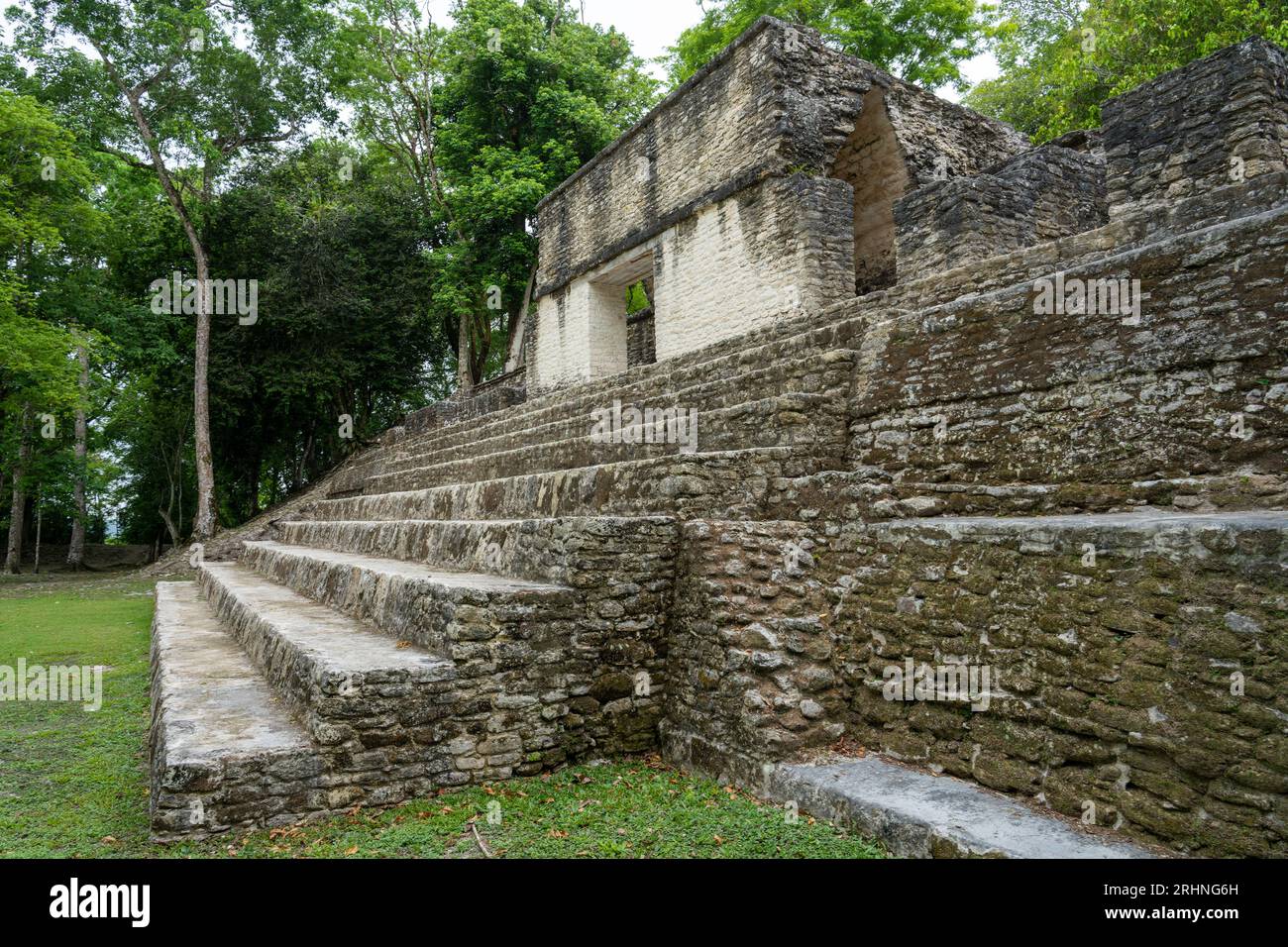 Structure A2 facing Plaza B in the Mayan ruins in the Cahal Pech ...