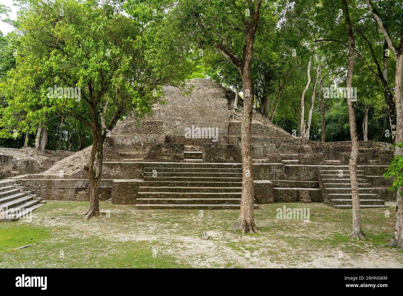 Pyramid A1 on Plaza A in the Mayan ruins in the Cahal Pech ...