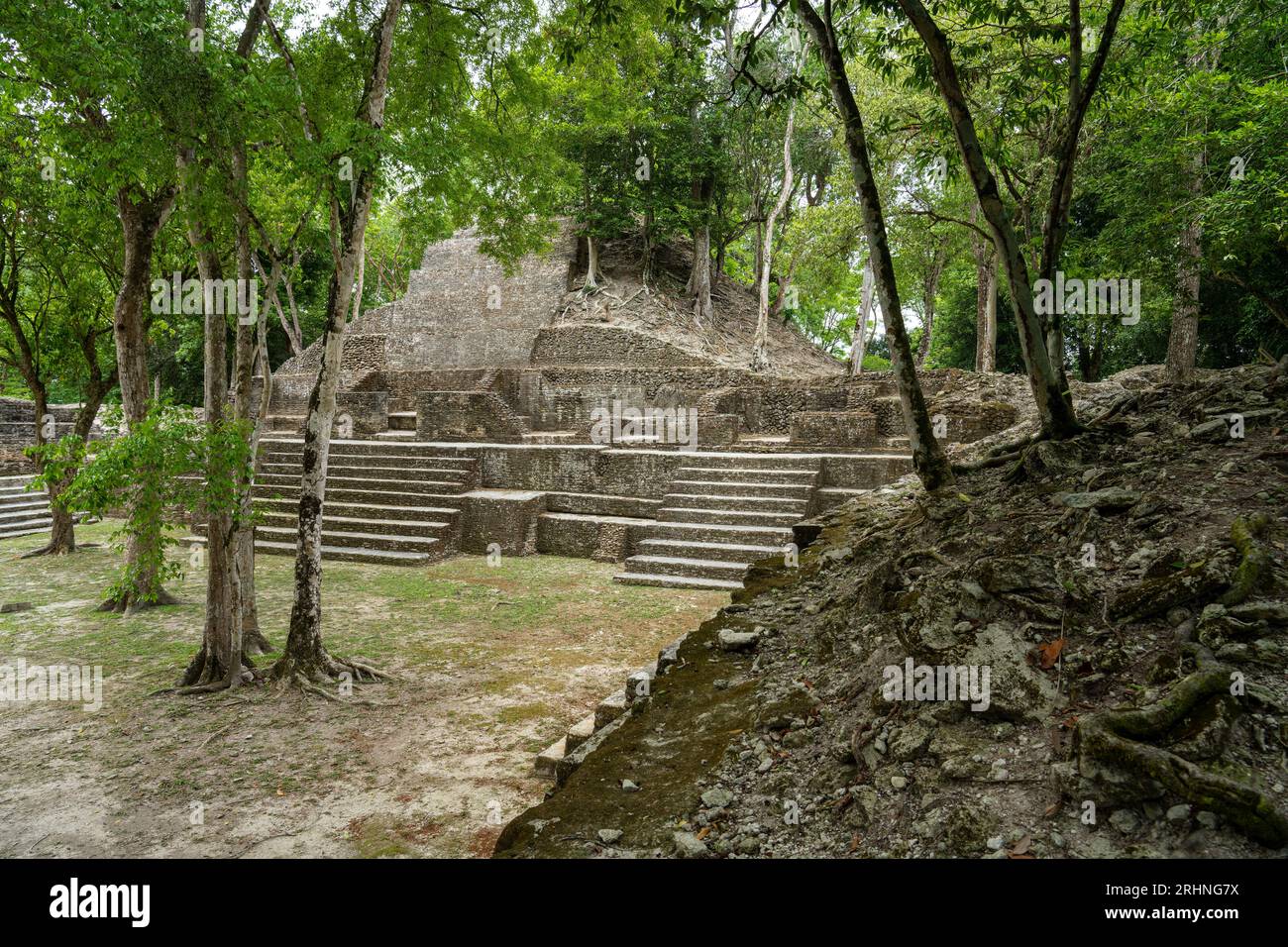 Pyramid A1 on Plaza A in the Mayan ruins in the Cahal Pech ...