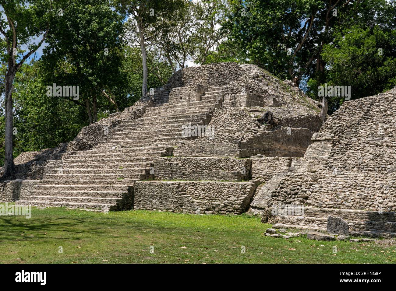 Pyramid / Structure B1 on Plaza B in the Mayan ruins in the Cahal Pech ...