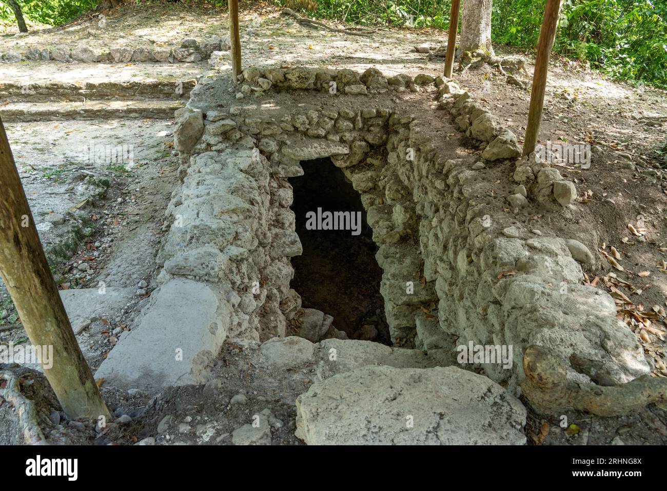 Tomb H2 in Plaza H in the Mayan ruins in the Cahal Pech Archeological ...