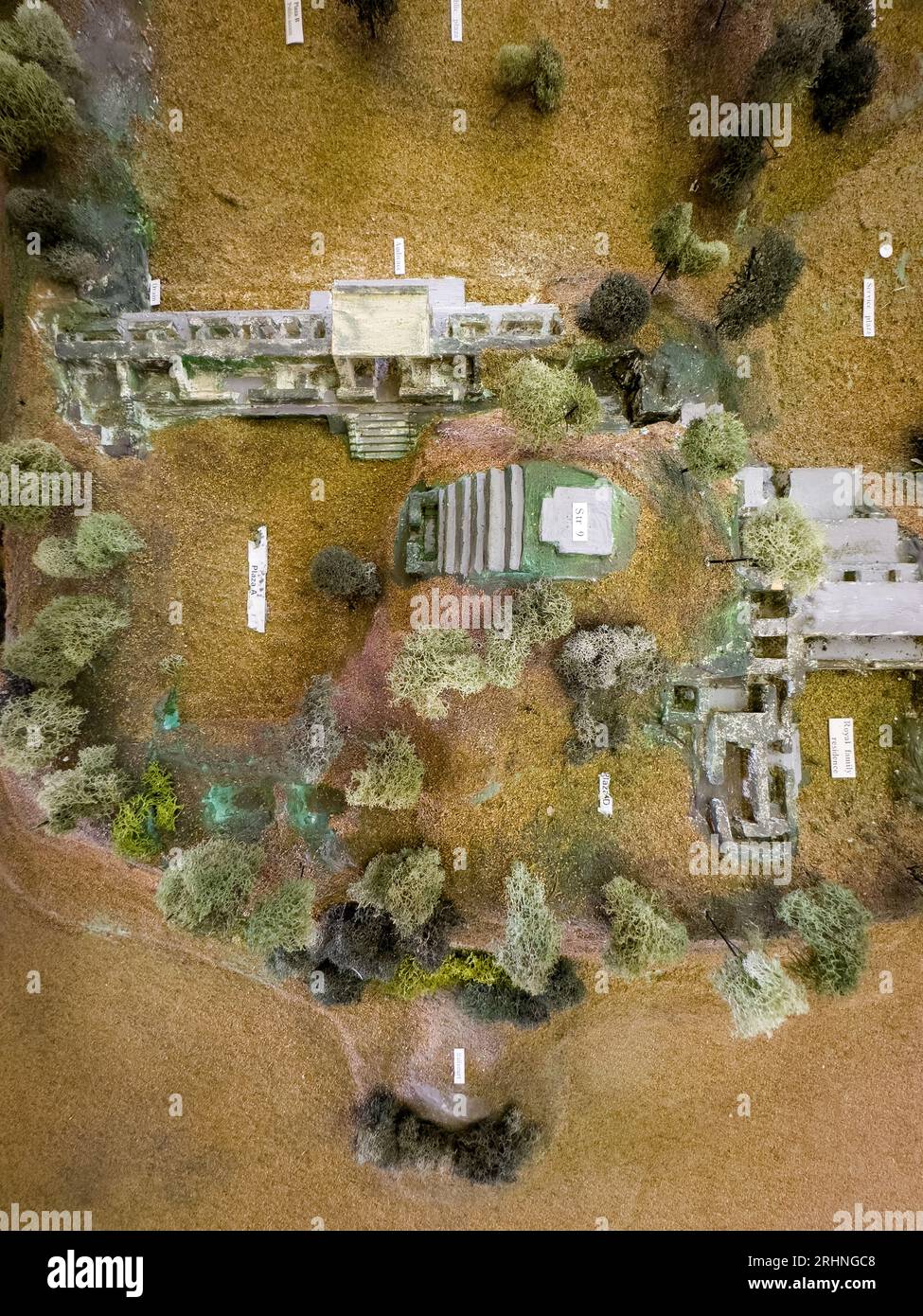 A diorama of the ruin site in the visitors center museum in the Cahal ...